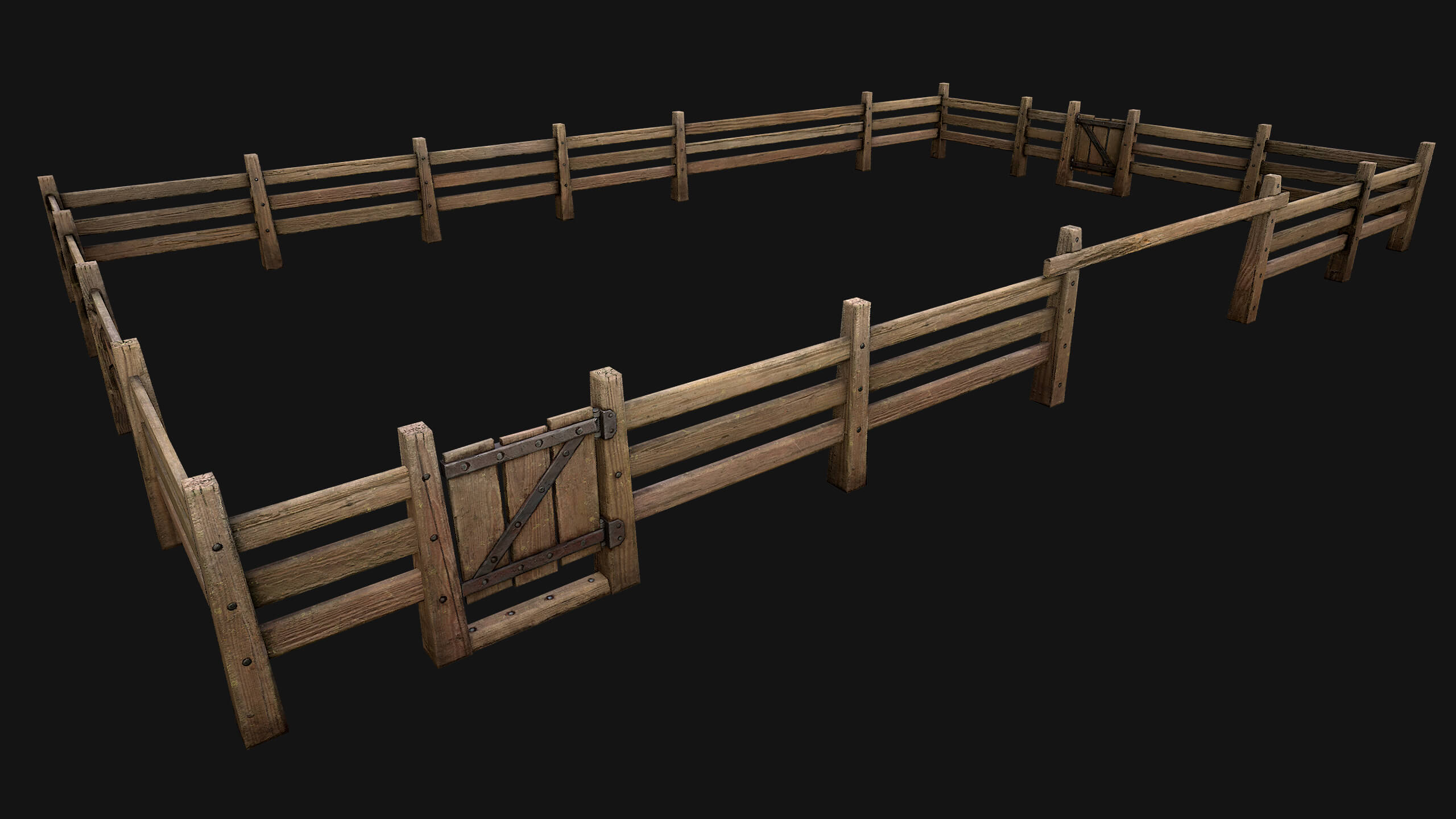 Fence Farm Wooden Constructor - 3D Model by Dereza