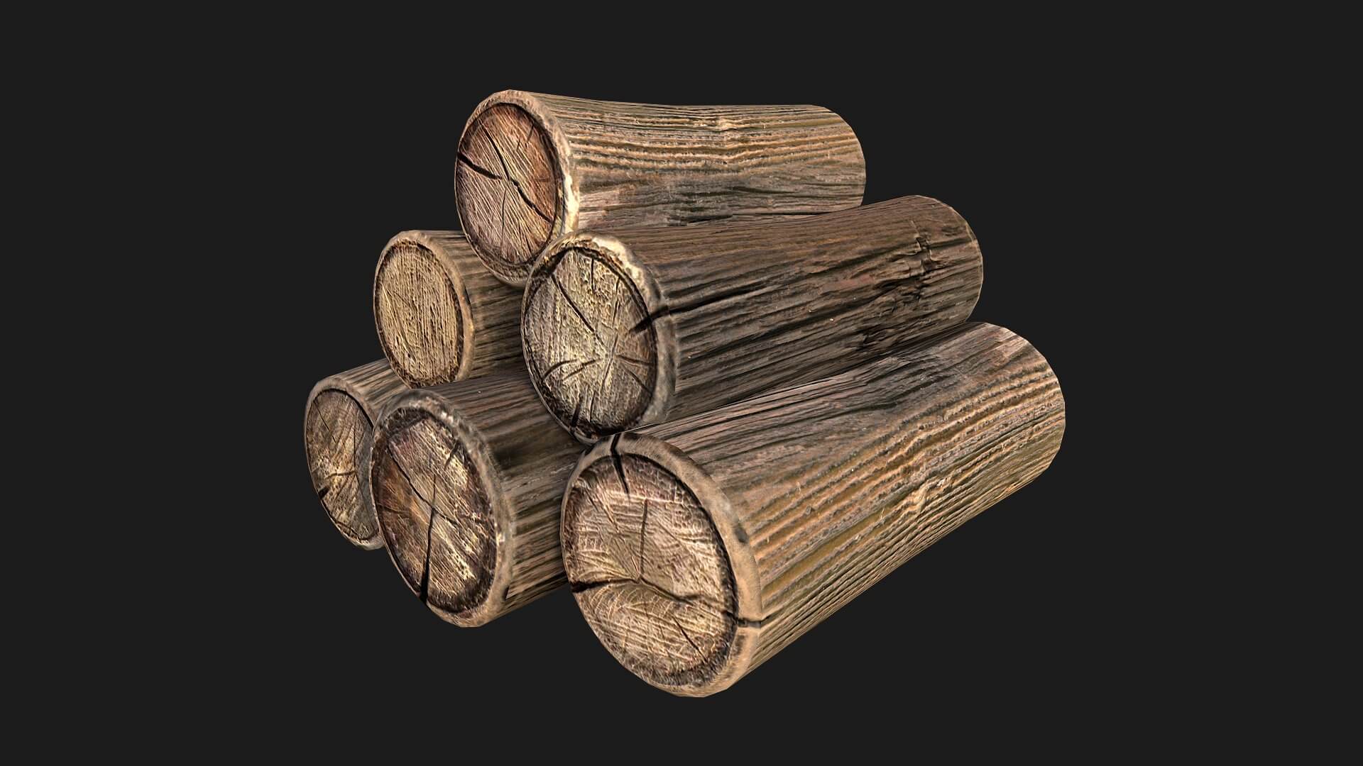 Firewood Log Stand Pack - 3D Model by Dereza