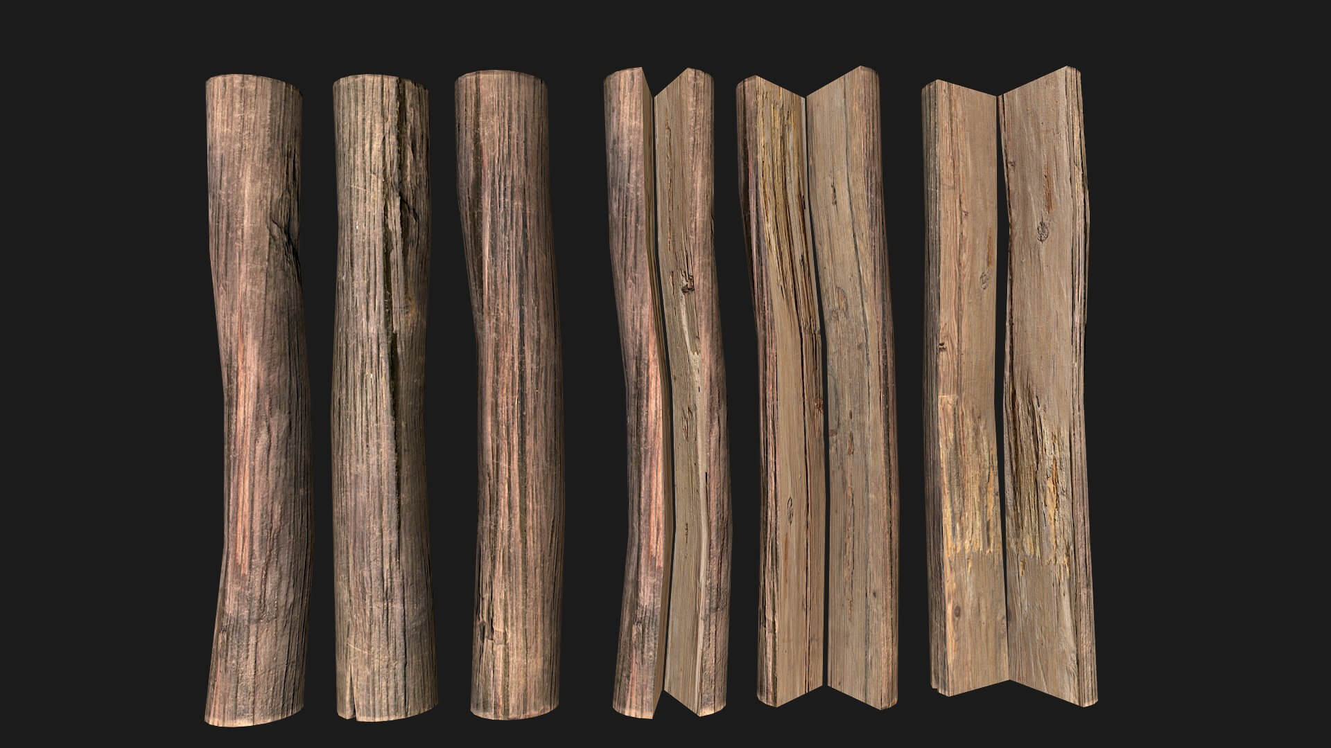 Firewood Logs - 3D Model by Dereza