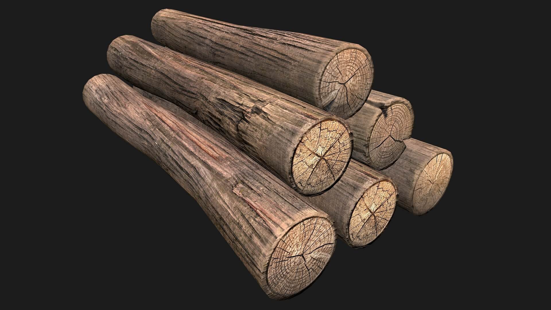 Firewood Logs - 3D Model by Dereza