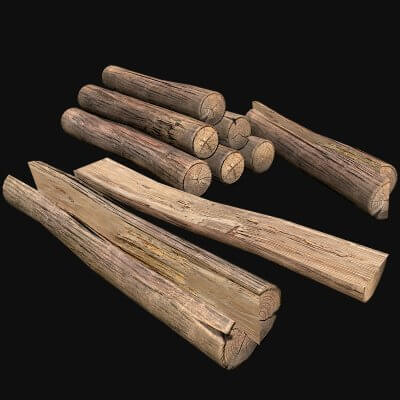 Firewood Logs - 3D Model by Dereza