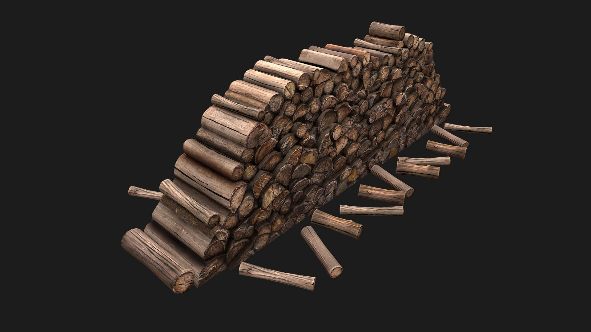 Firewood Pile Pack - 3D Model by Dereza