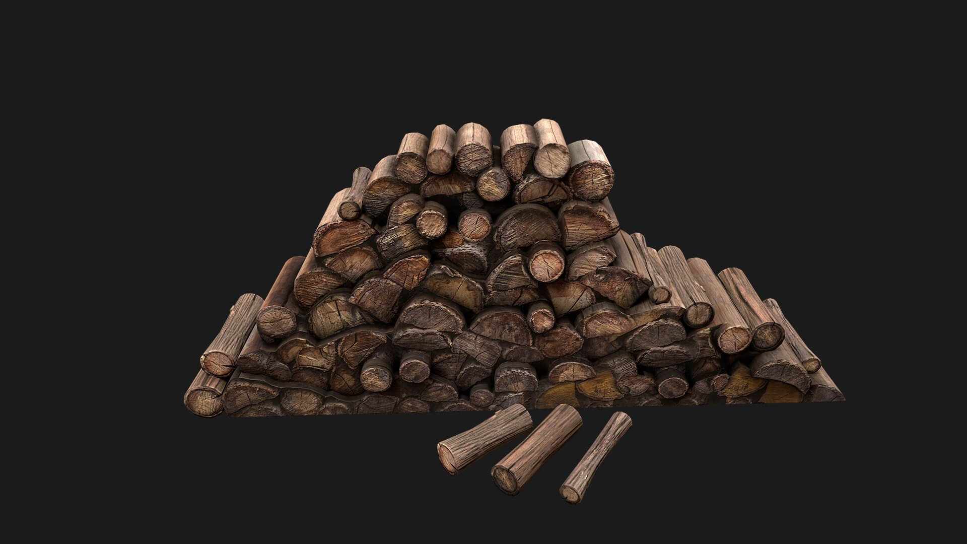Firewood Pile Pack - 3D Model by Dereza