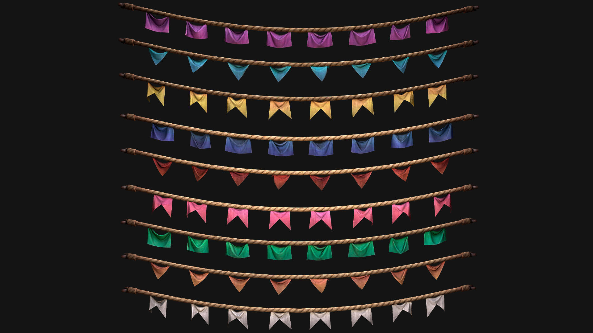 Medieval Flags Pack - 3D Model by Dereza