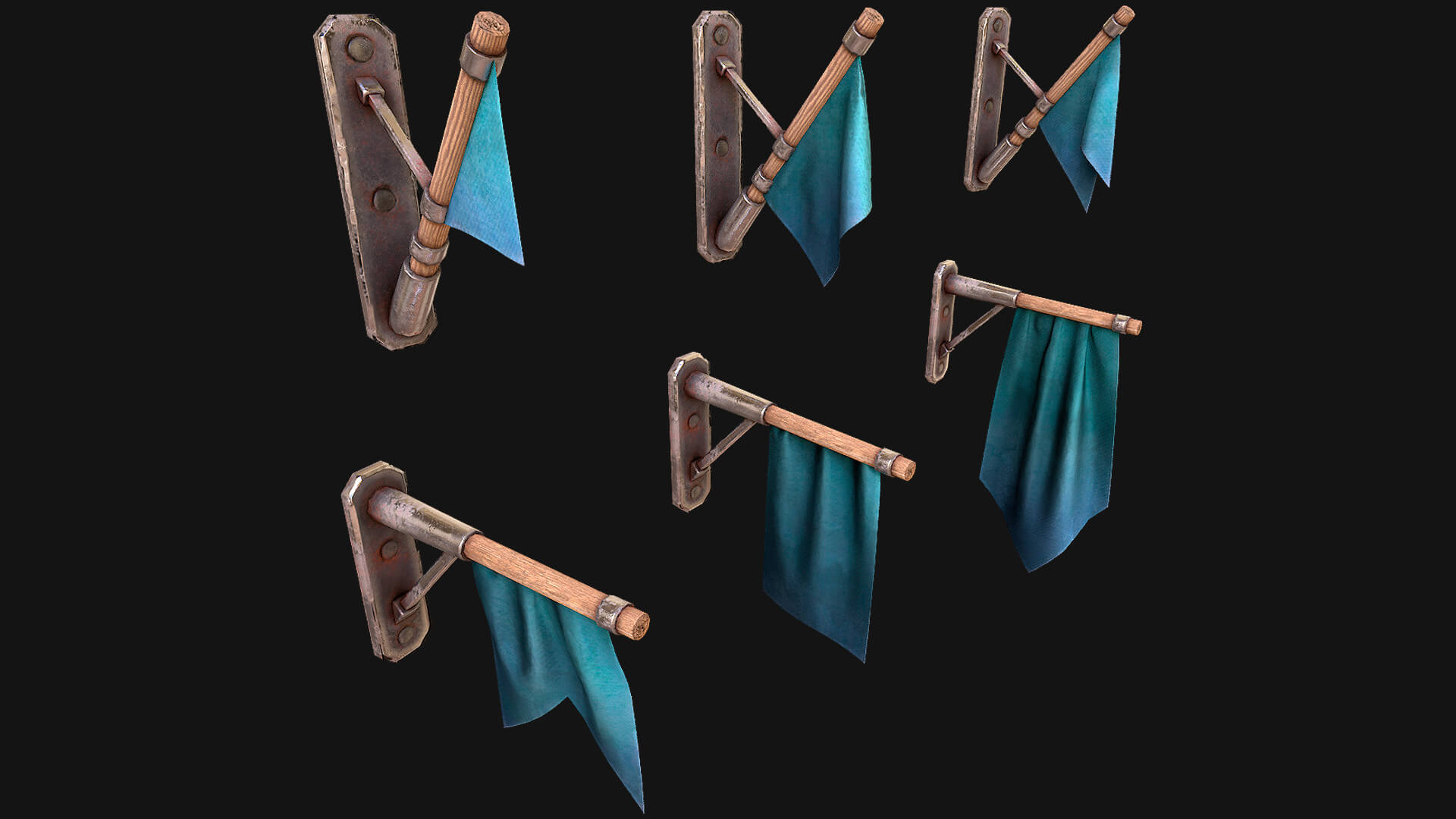 Medieval Flags Pack - 3D Model by Dereza