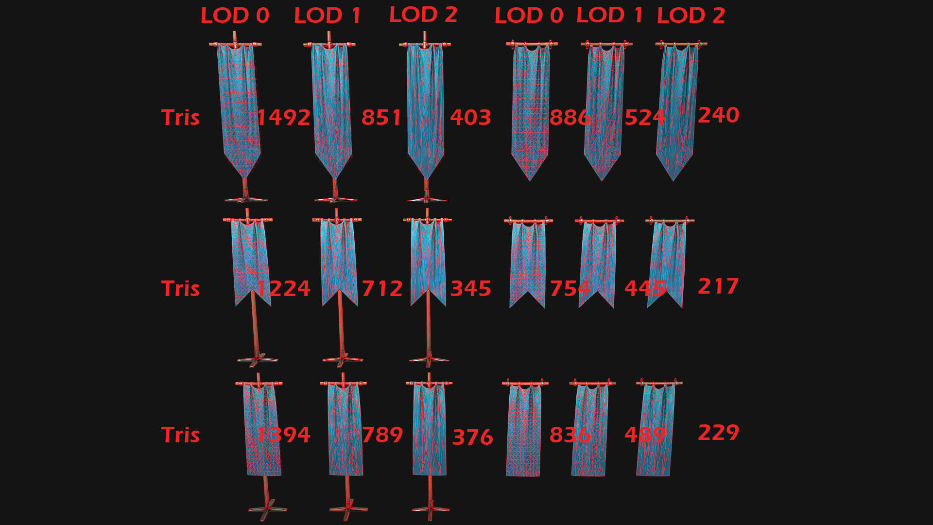 Medieval Flags - 3D Model by Dereza