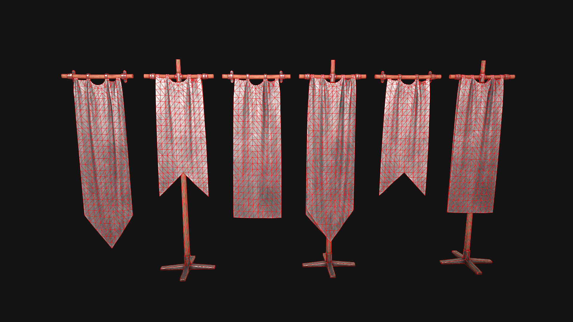 Medieval Flags - 3D Model by Dereza