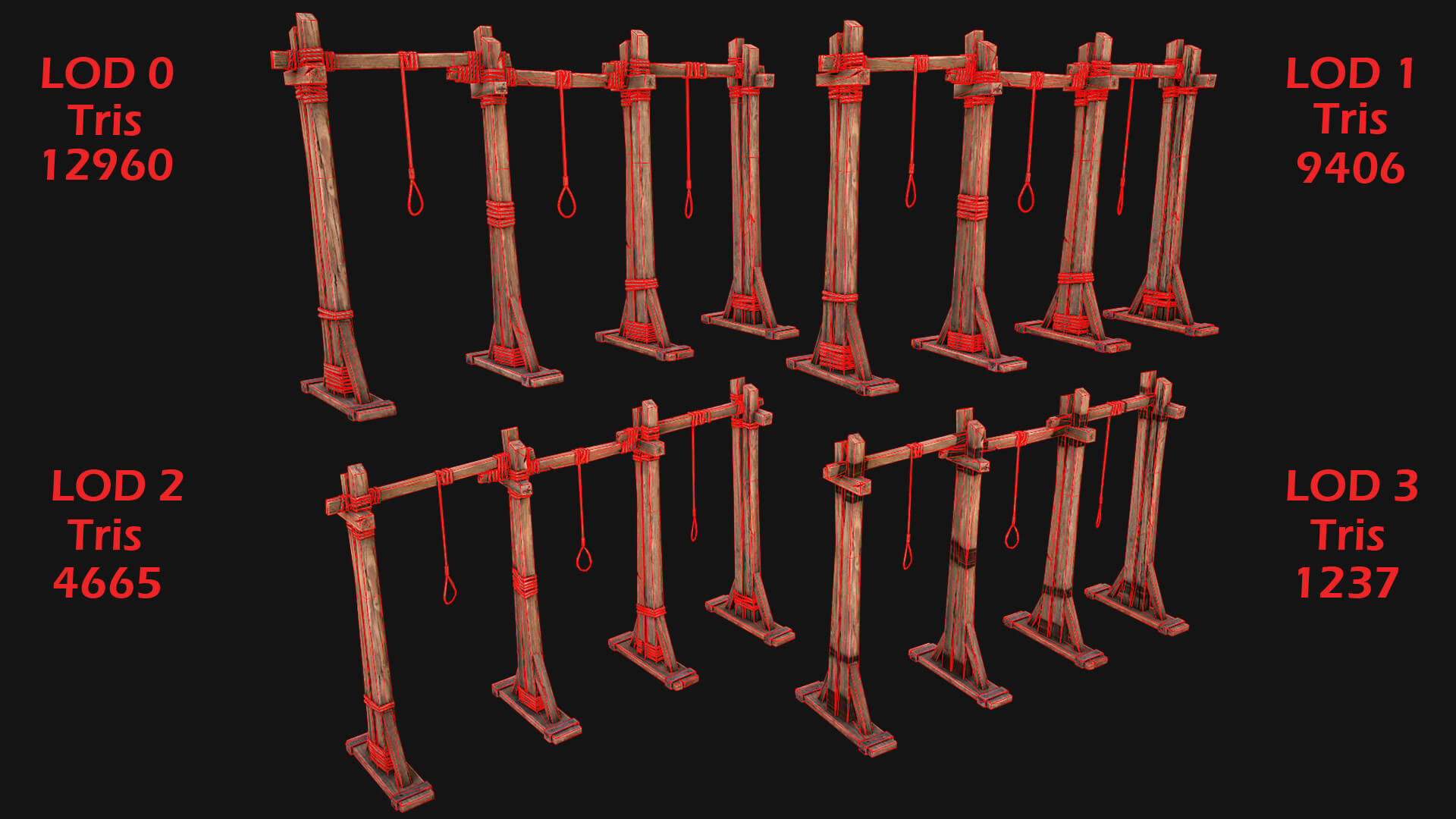 Gallows - 3D Model by Dereza