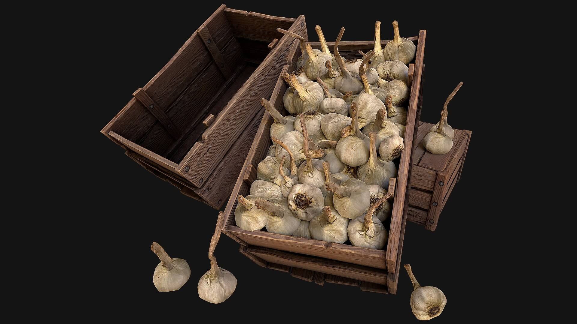 Garlic Box Crate - 3D Model by Dereza