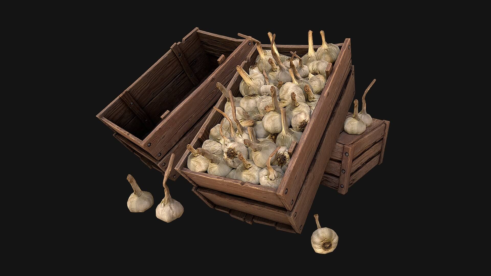 Garlic Box Crate - 3D Model by Dereza