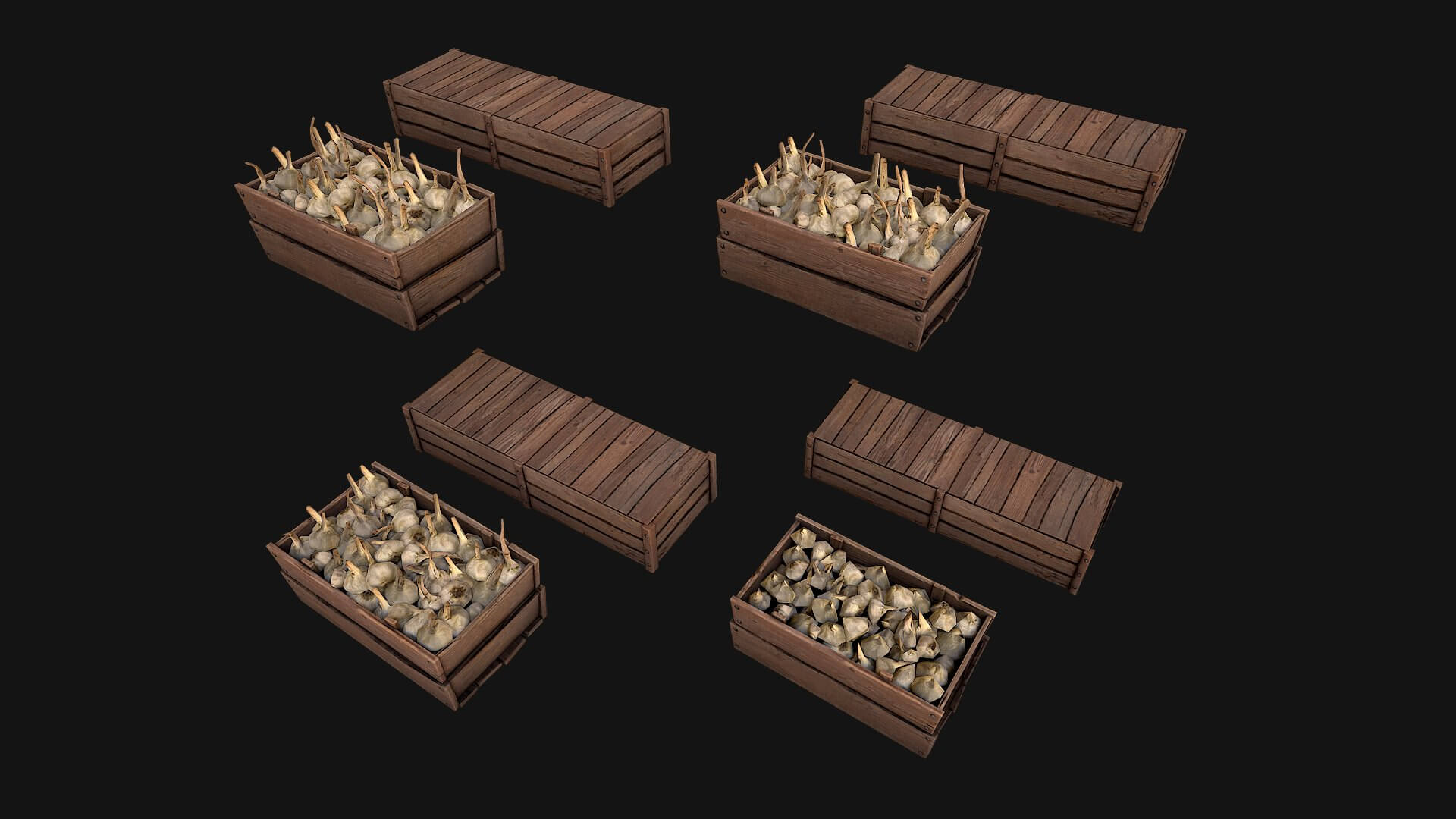 Garlic Box Crate - 3D Model by Dereza