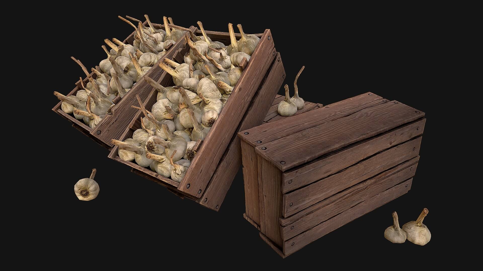 Garlic Box Crate - 3D Model by Dereza