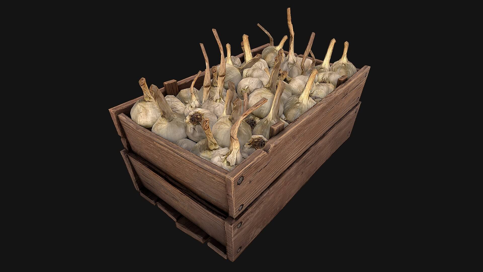 Garlic Box Crate - 3D Model by Dereza