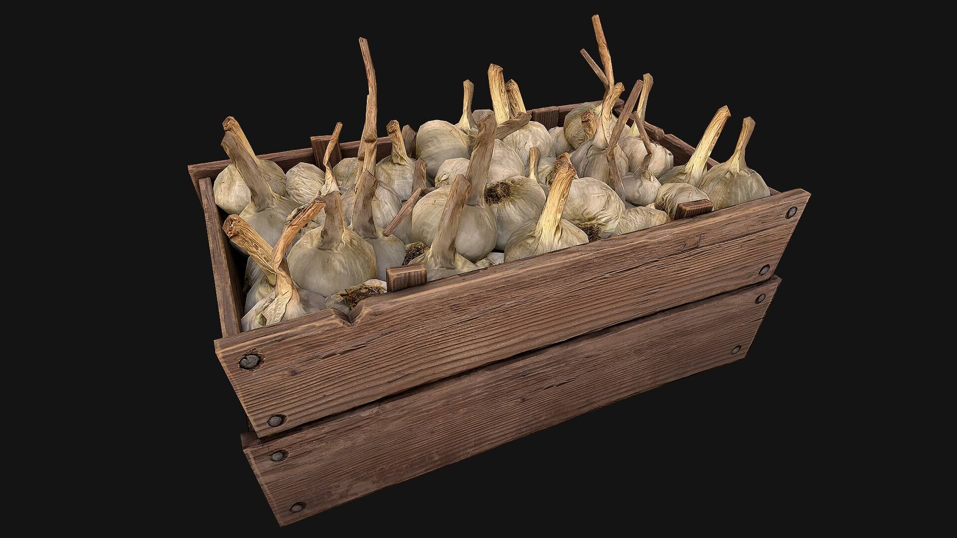 Garlic Box Crate - 3D Model by Dereza