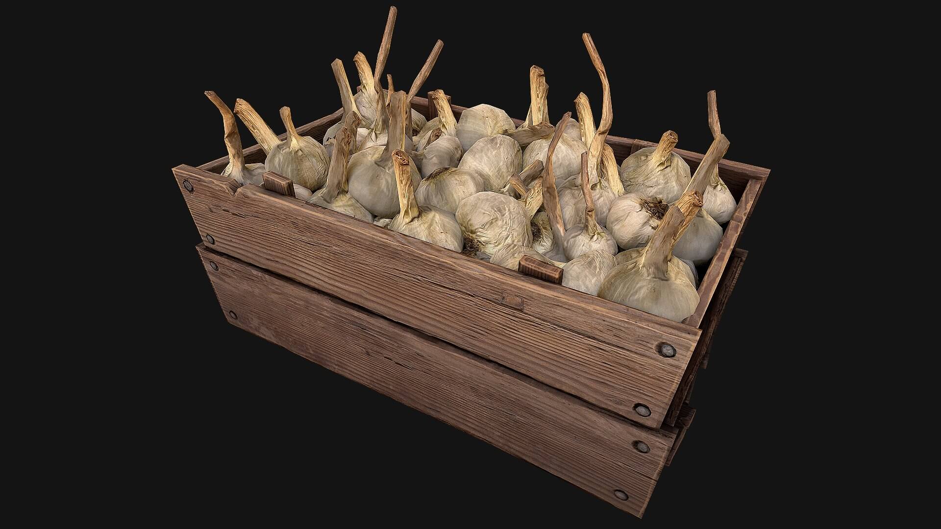 Garlic Box Crate - 3D Model by Dereza