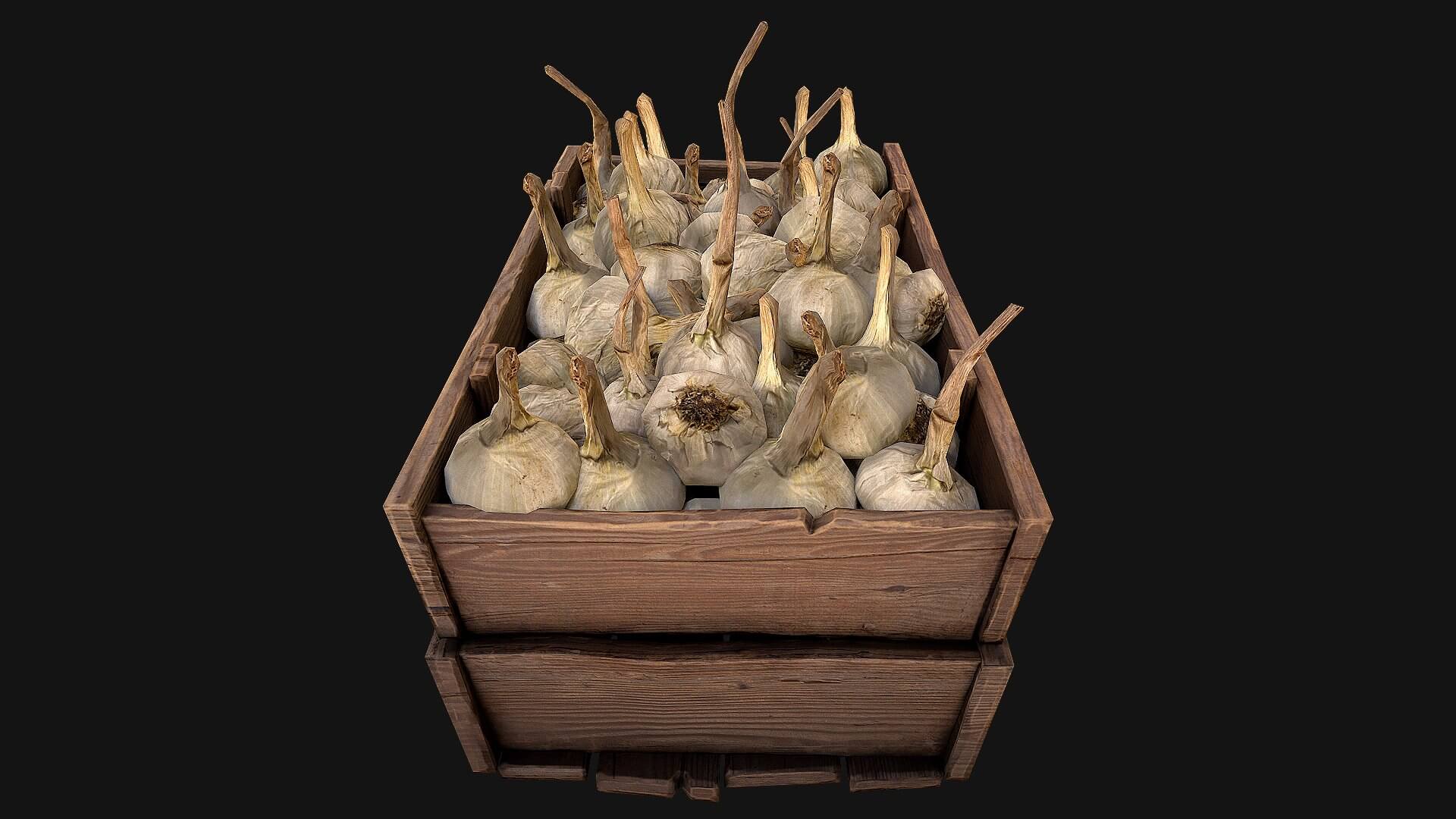 Garlic Box Crate - 3D Model by Dereza