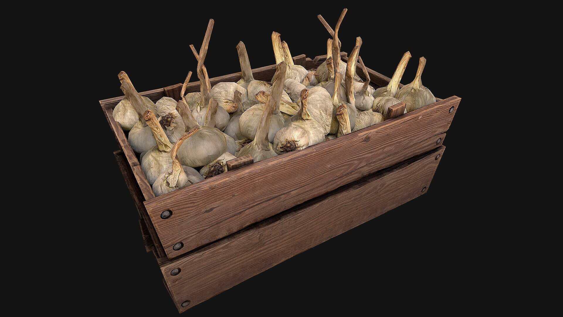 Garlic Box Crate - 3D Model by Dereza
