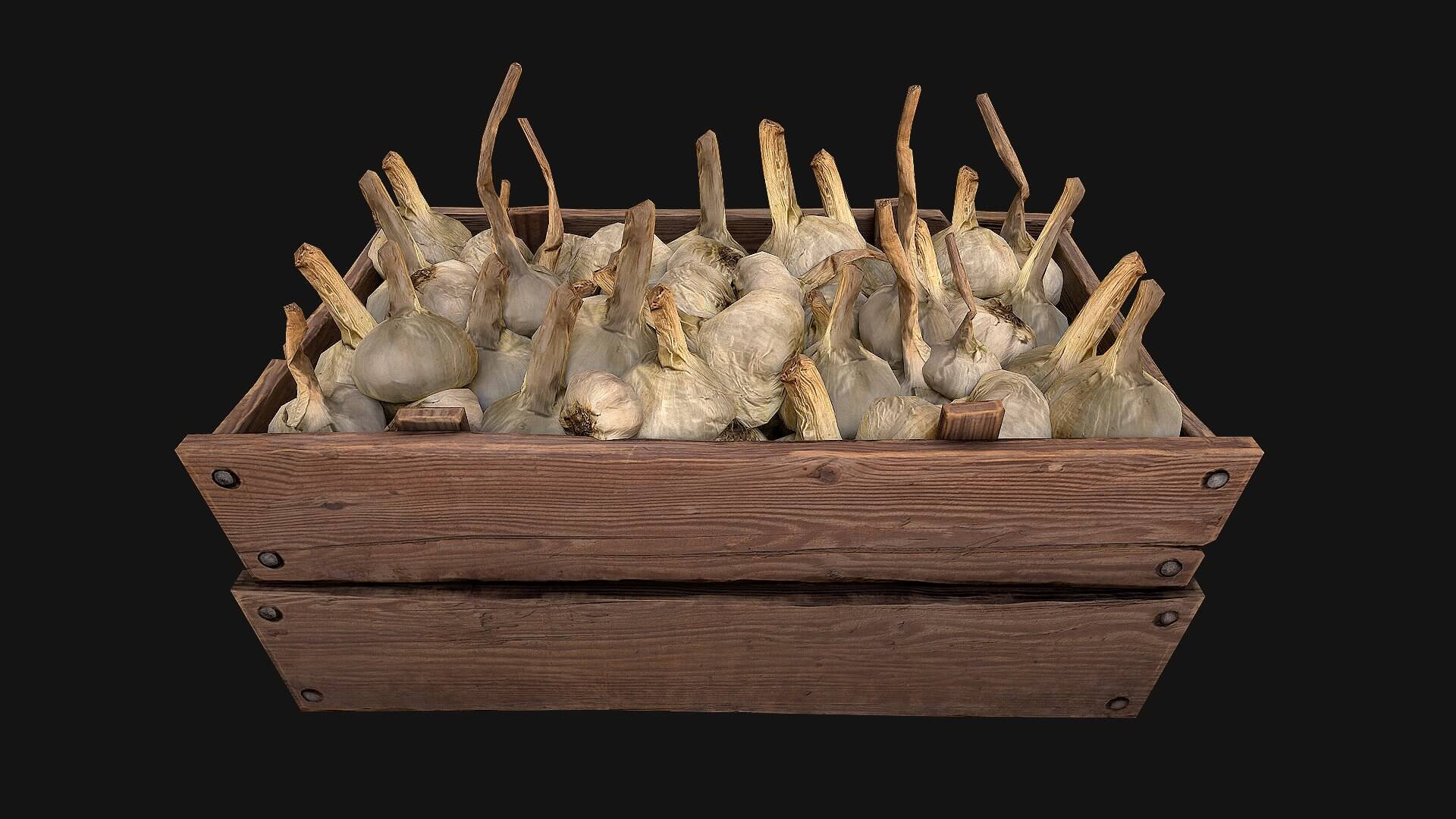 Garlic Box Crate - 3D Model by Dereza