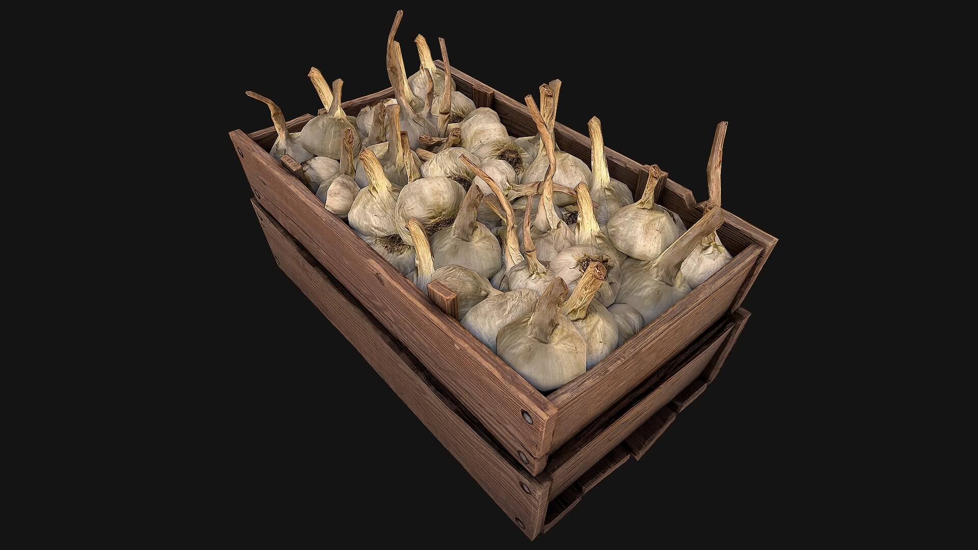Garlic Box Crate - 3D Model by Dereza