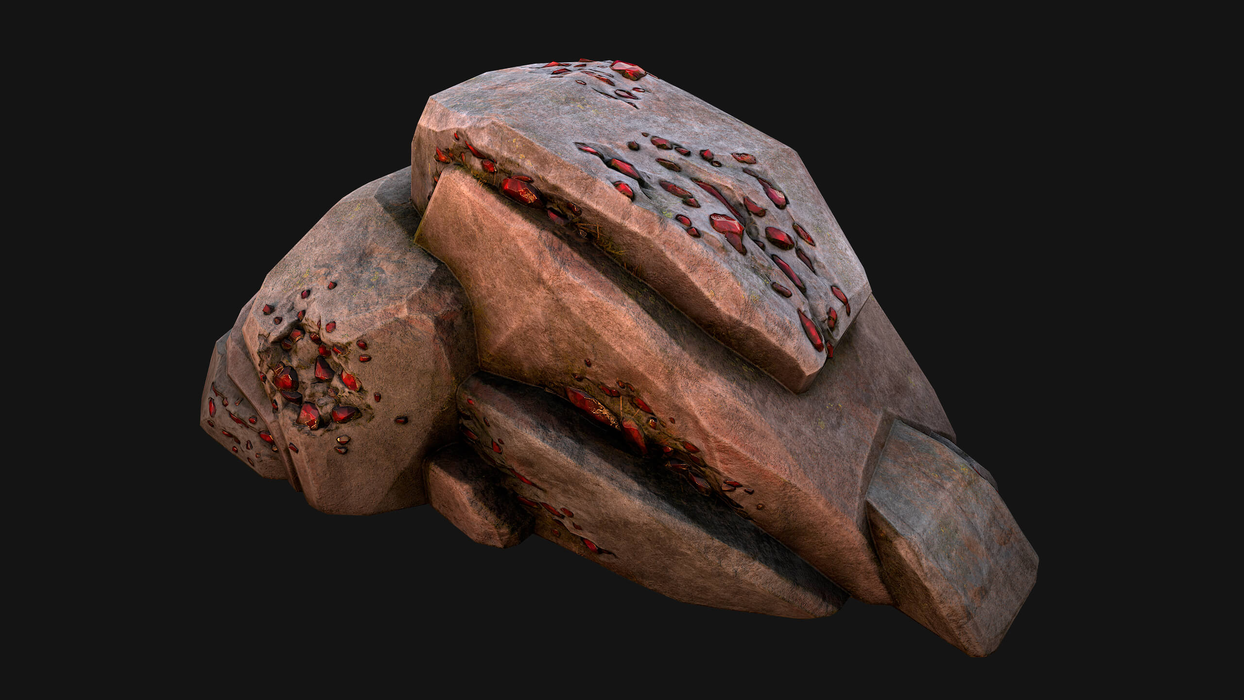 Gems Gemstone Minerals Magical Crystals Ore - 3D Model by Dereza