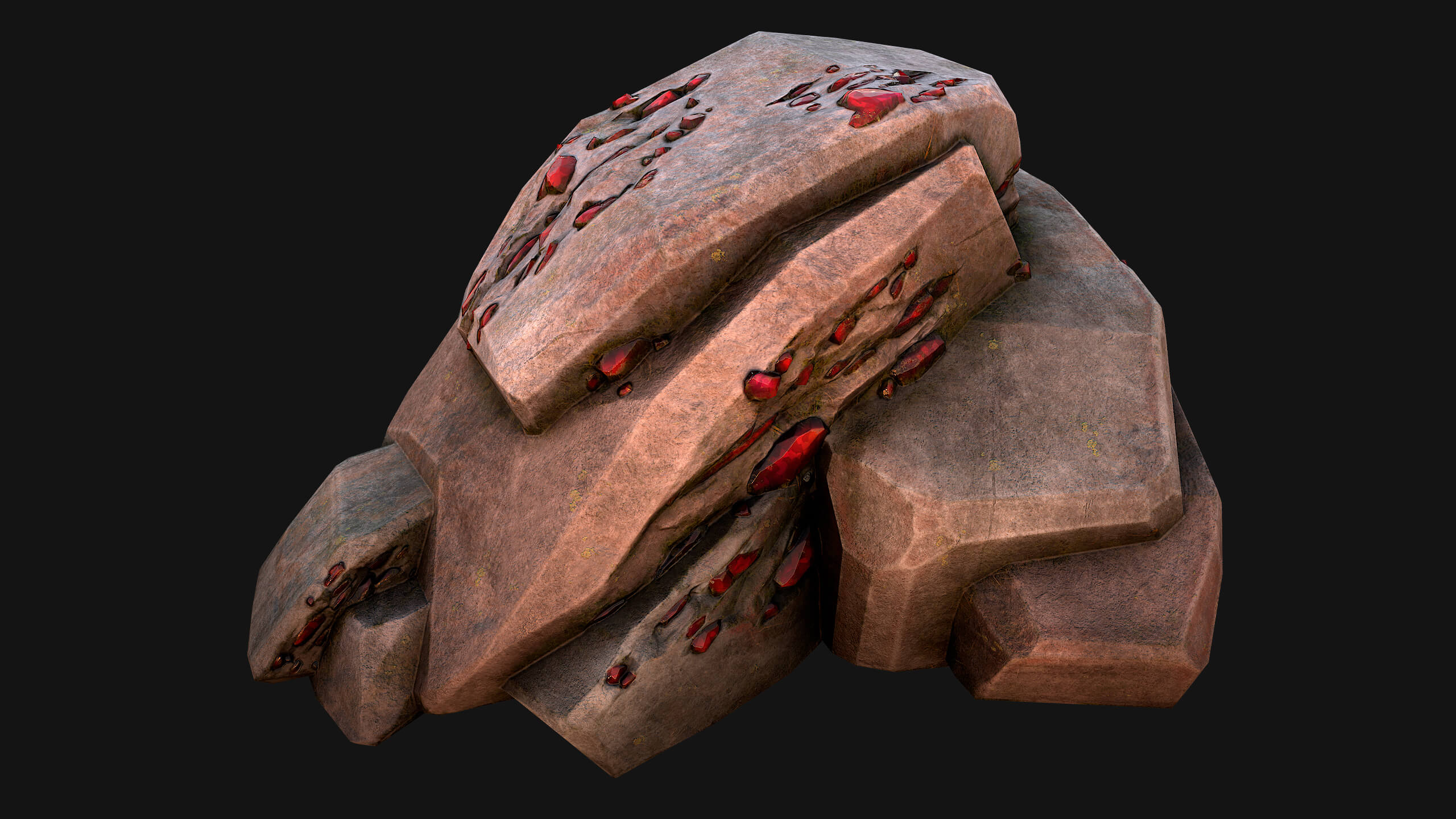 Gems Gemstone Minerals Magical Crystals Ore - 3D Model by Dereza