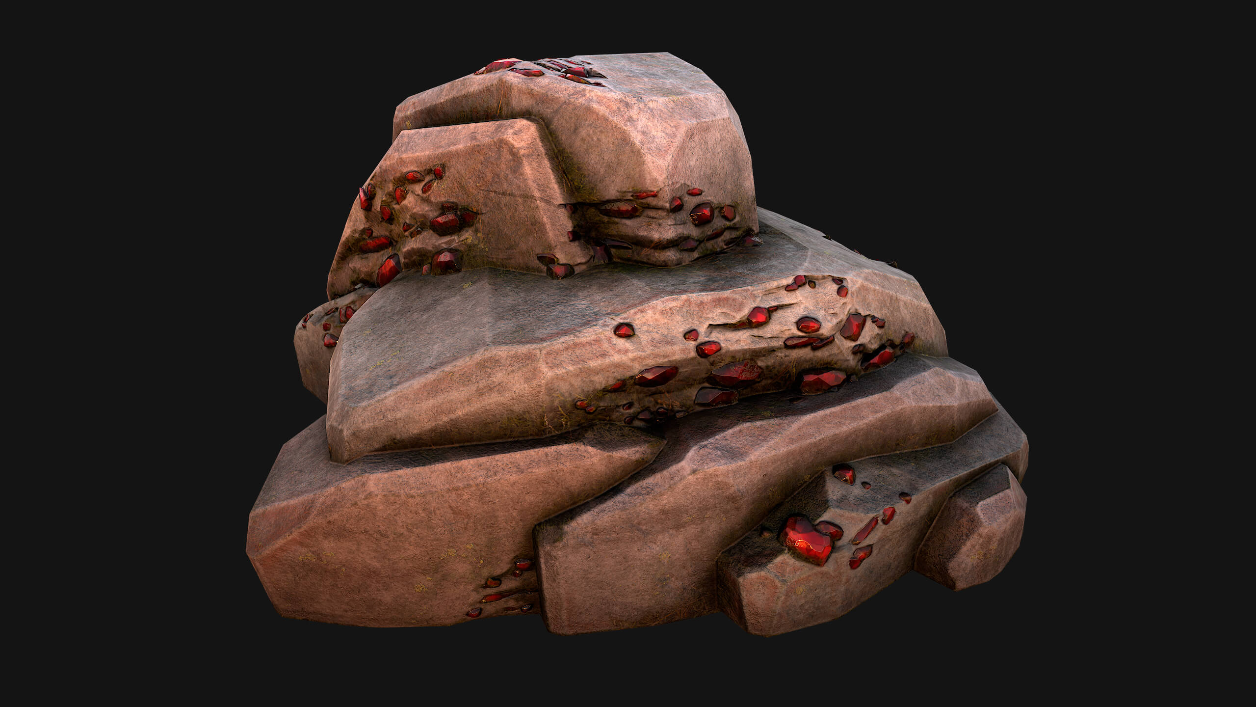 Gems Gemstone Minerals Magical Crystals Ore - 3D Model by Dereza