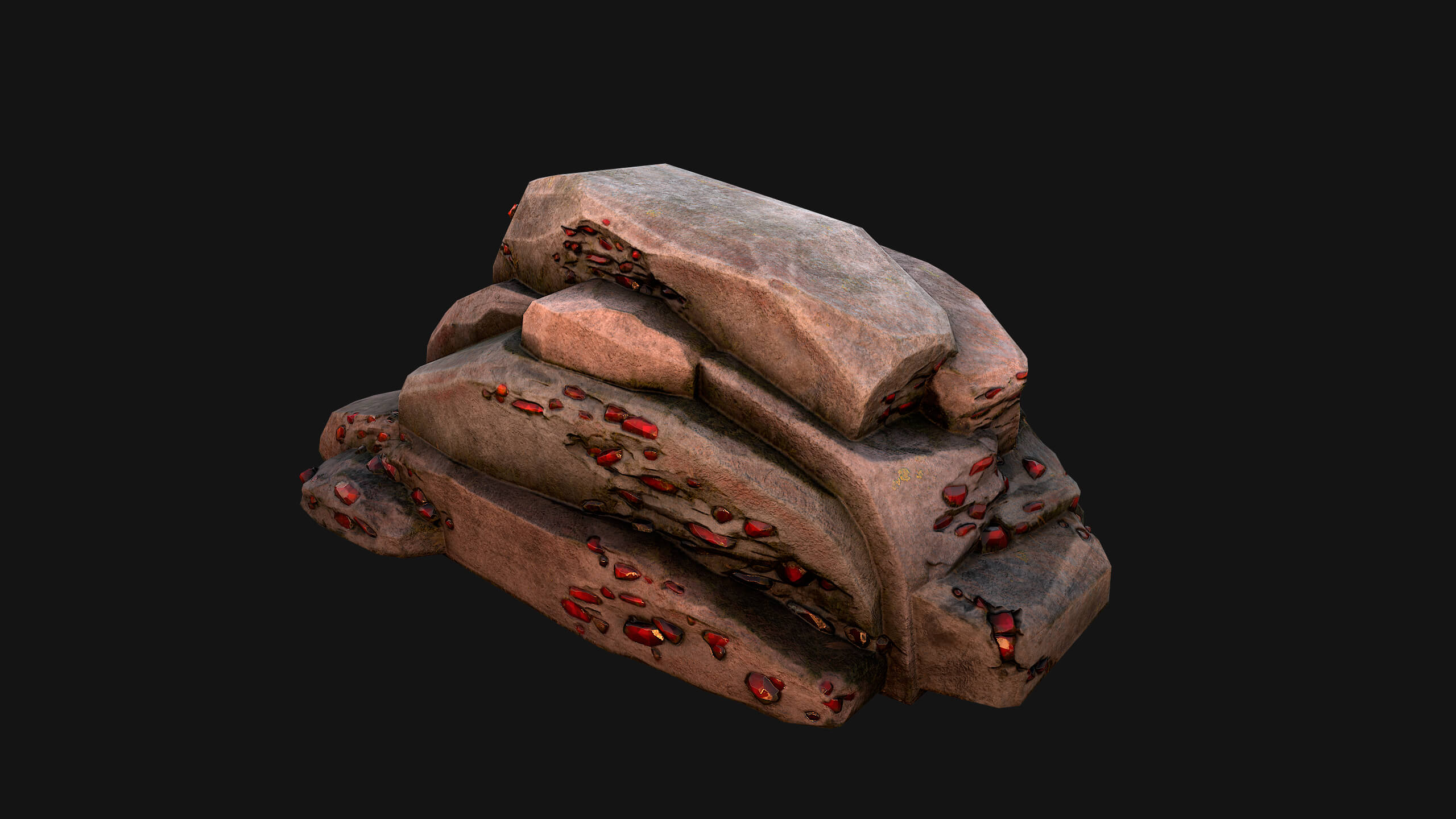 Gems Gemstone Minerals Magical Crystals Ore - 3D Model by Dereza