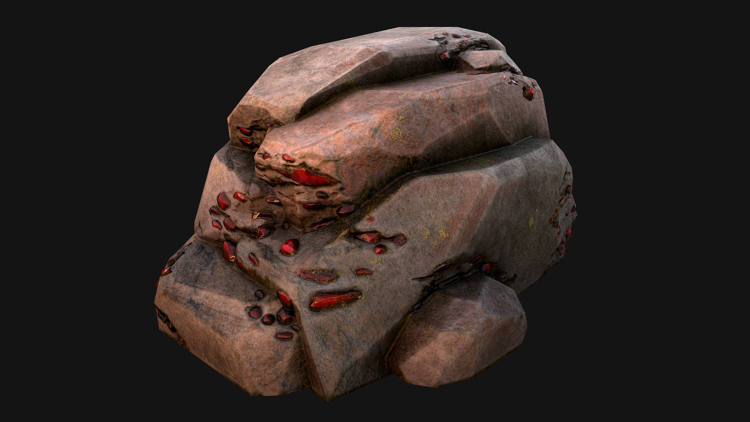 Gems Gemstone Minerals Magical Crystals Ore - 3D Model by Dereza