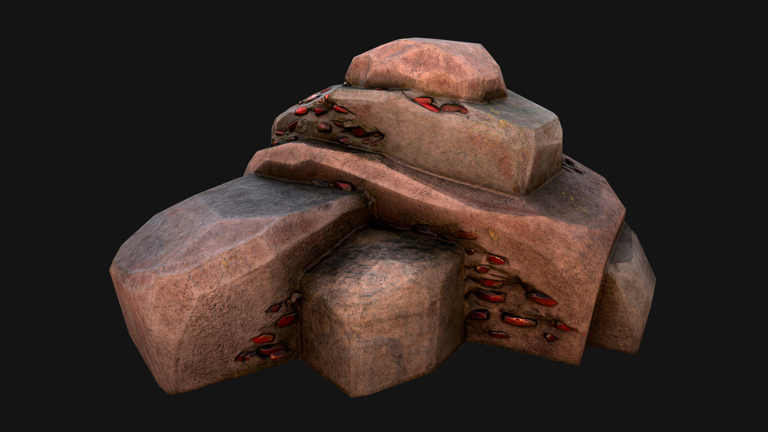 Gems Gemstone Minerals Magical Crystals Ore - 3D Model by Dereza