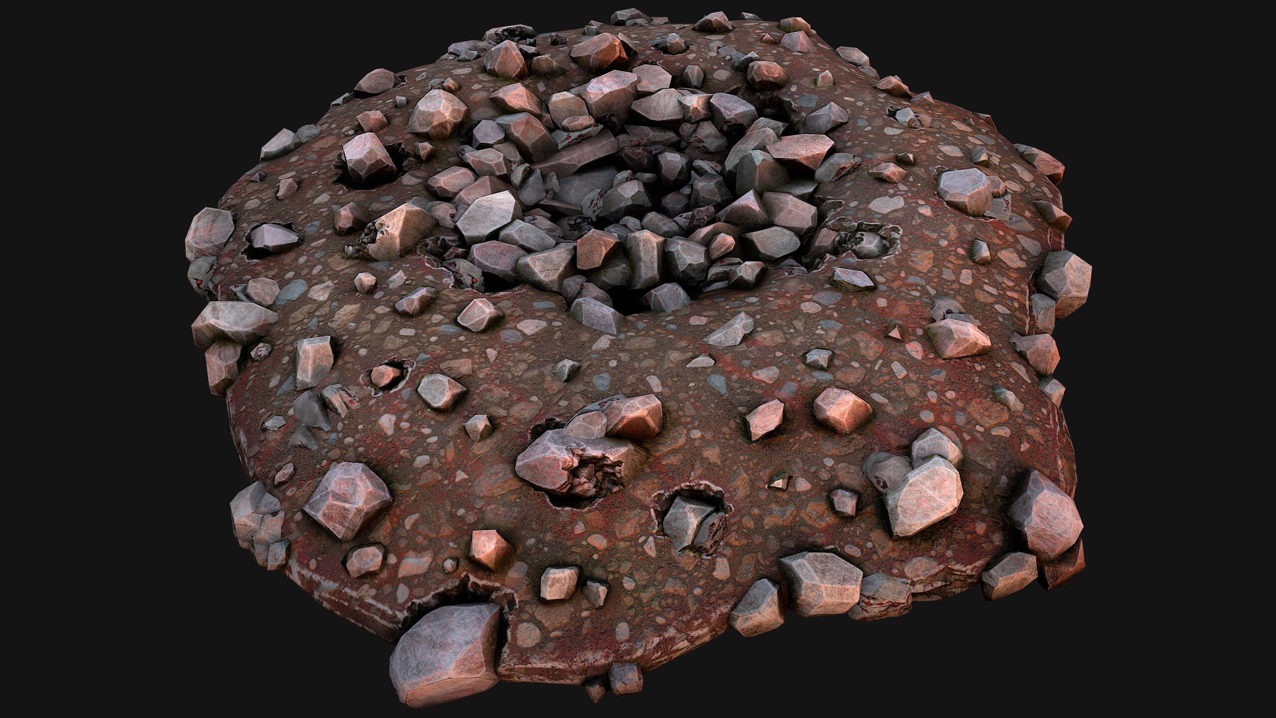 Gemstone Ore Deposits Mine Environment - 3D Model by Dereza