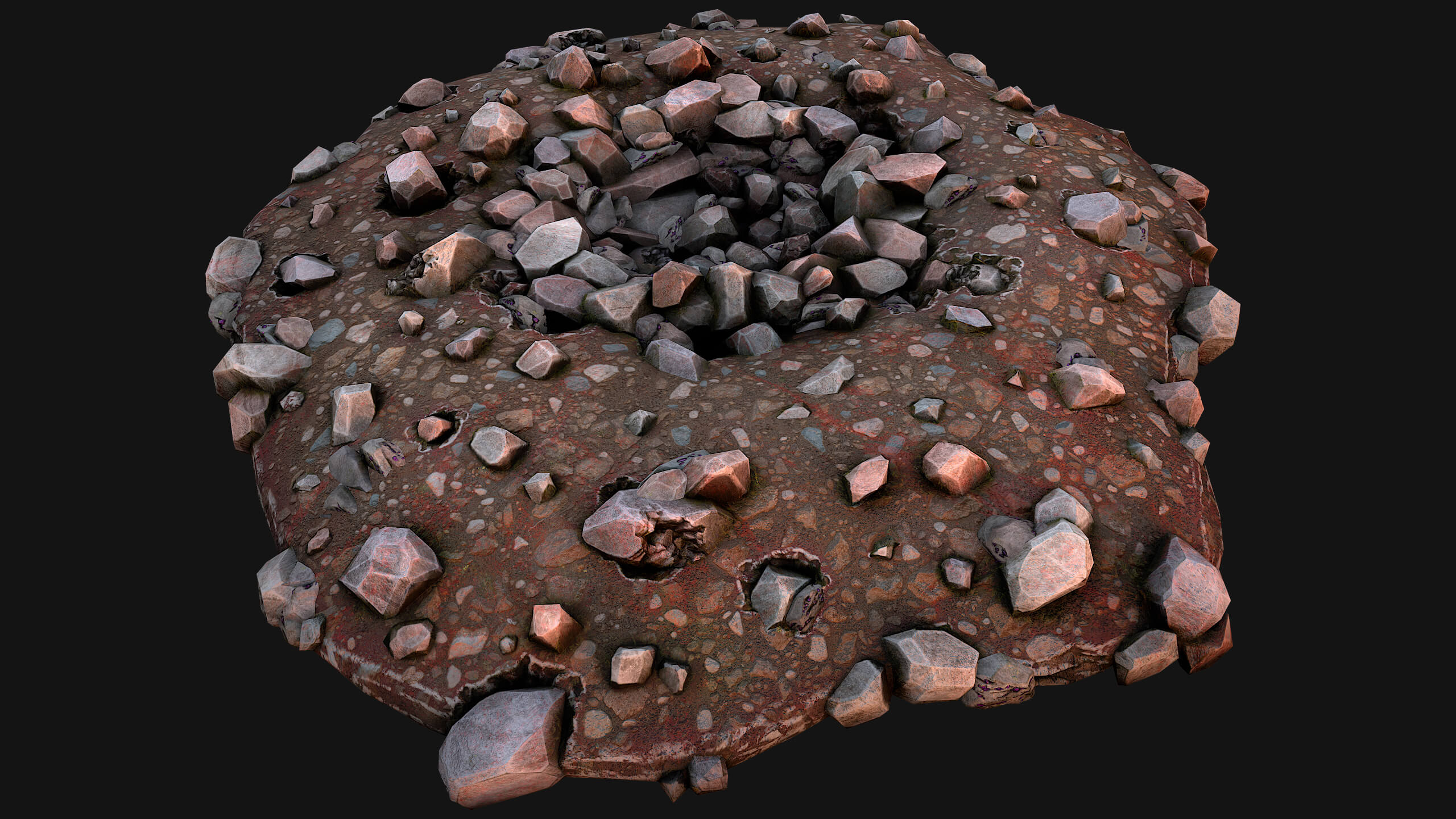 Gemstone Ore Deposits Mine Environment - 3D Model by Dereza