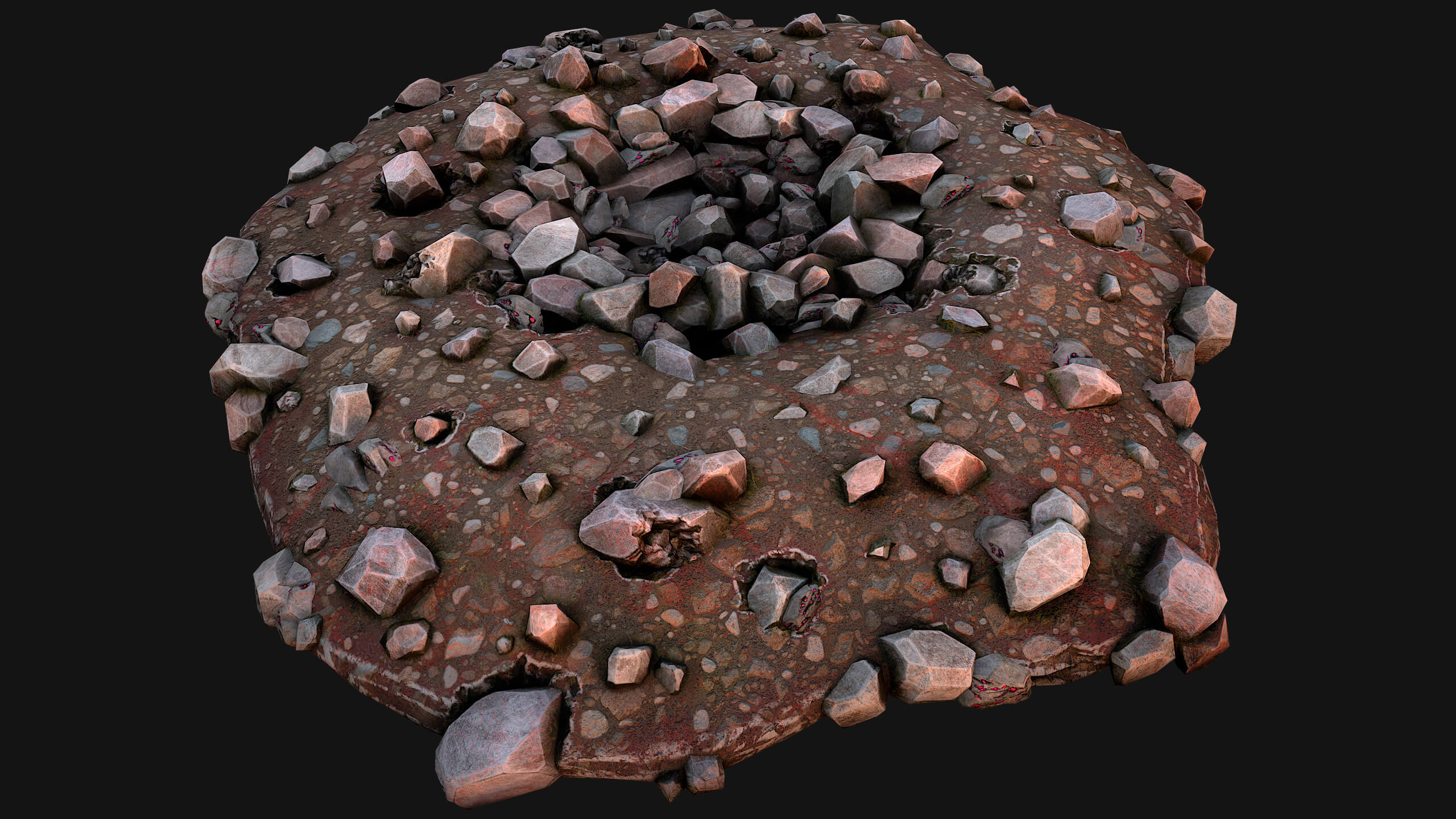 Gemstone Ore Deposits Mine Environment - 3D Model by Dereza