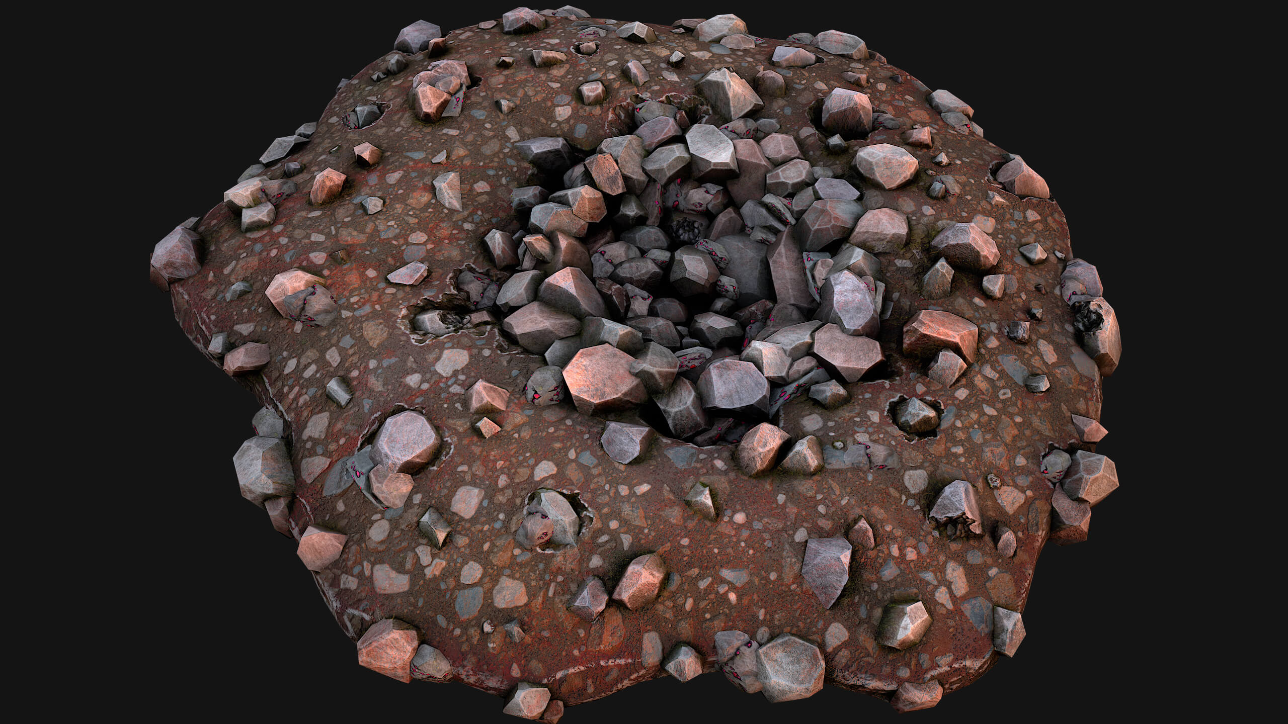 Gemstone Ore Deposits Mine Environment - 3D Model by Dereza