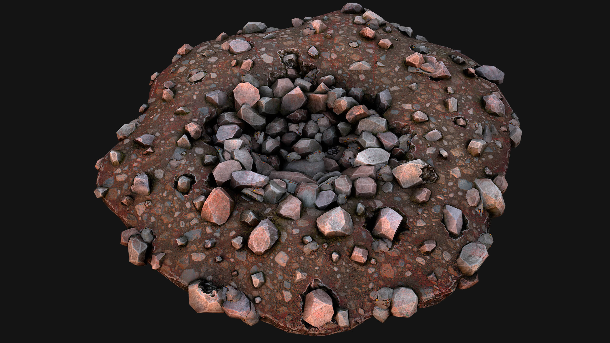 Gemstone Ore Deposits Mine Environment - 3D Model by Dereza