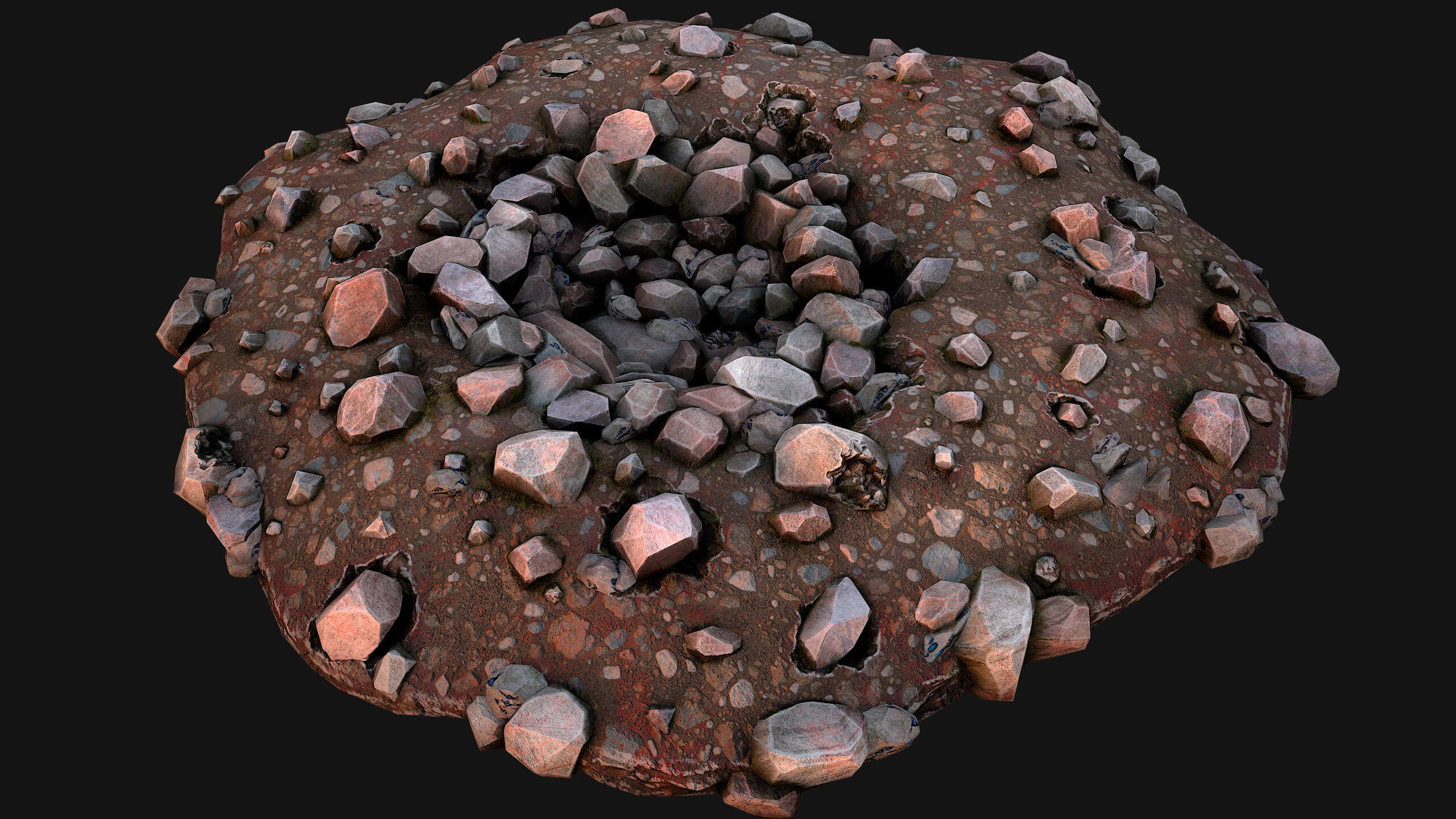 Gemstone Ore Deposits Mine Environment - 3D Model by Dereza