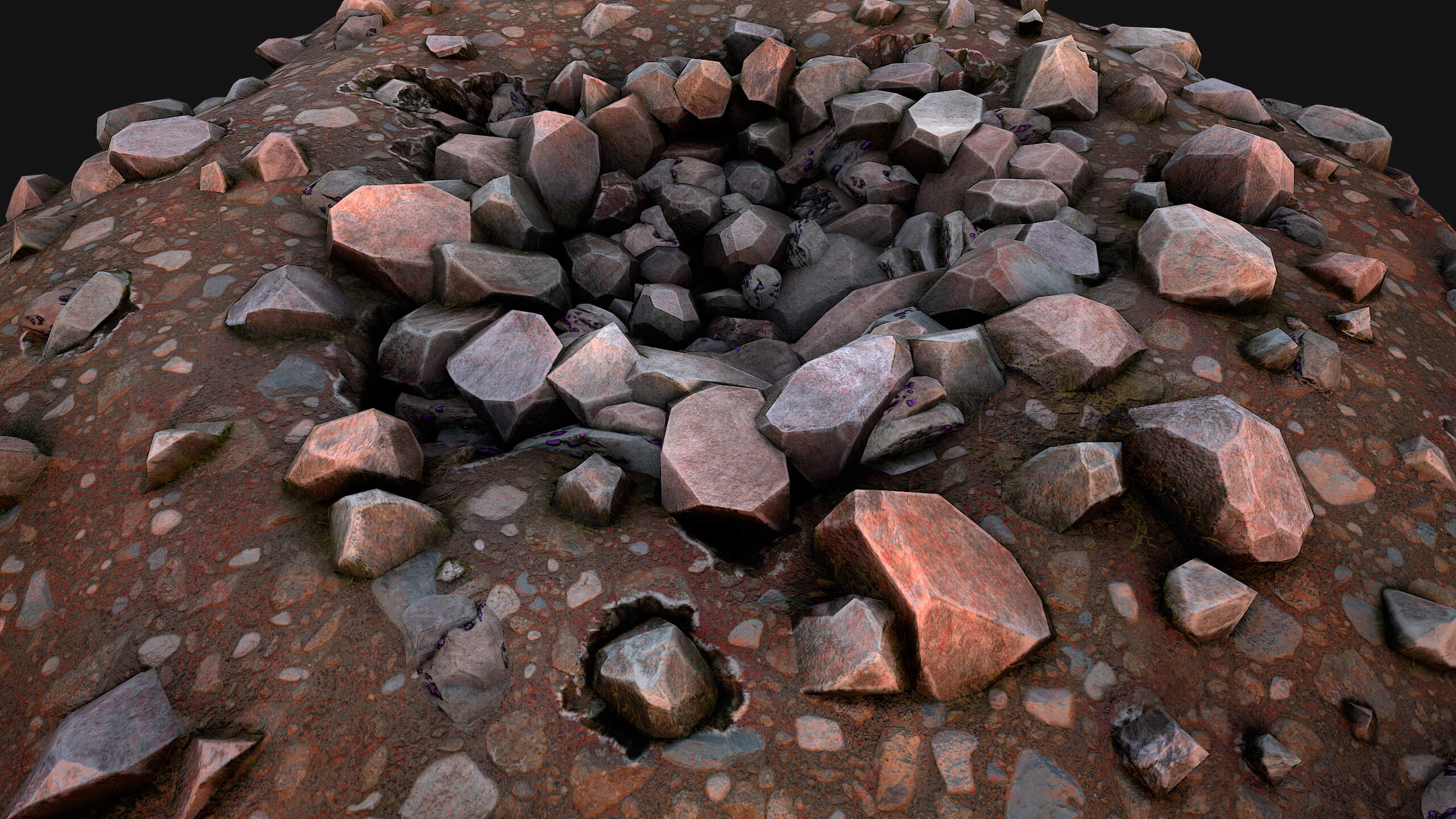 Gemstone Ore Deposits Mine Environment - 3D Model by Dereza