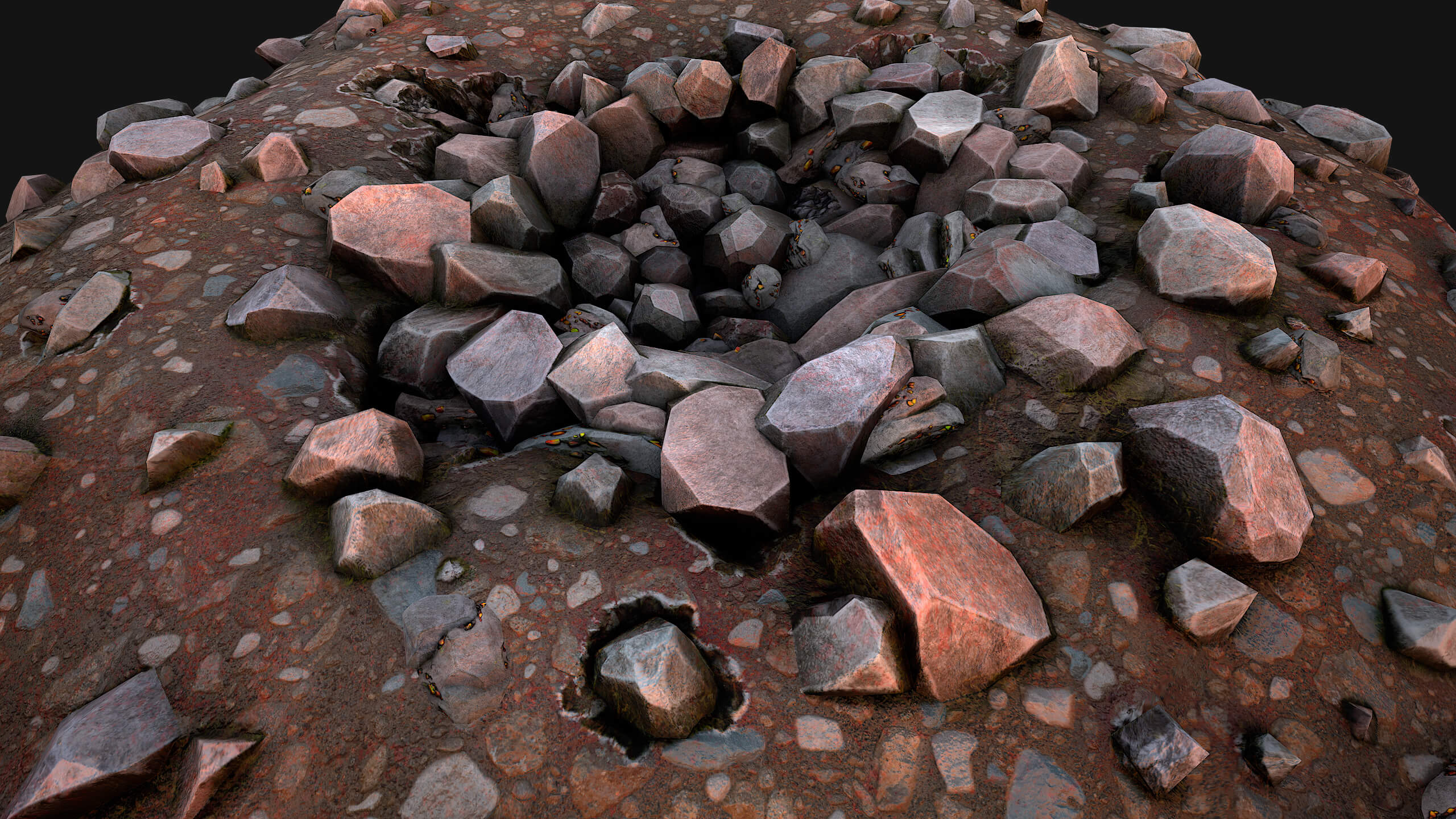 Gemstone Ore Deposits Mine Environment - 3D Model by Dereza