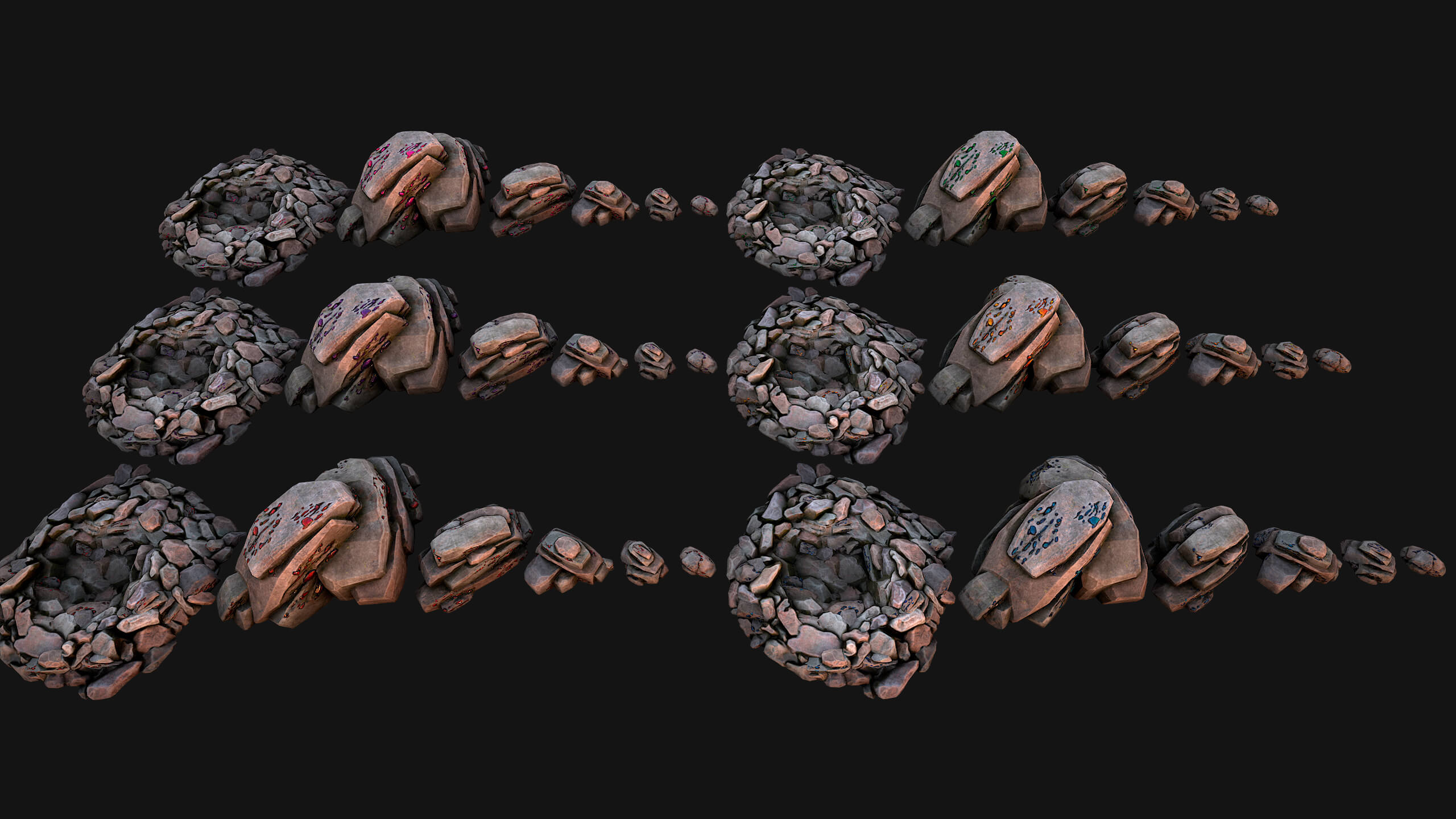 Gems Minerals Gemstone Mine Resource Pack - 3D Model by Dereza