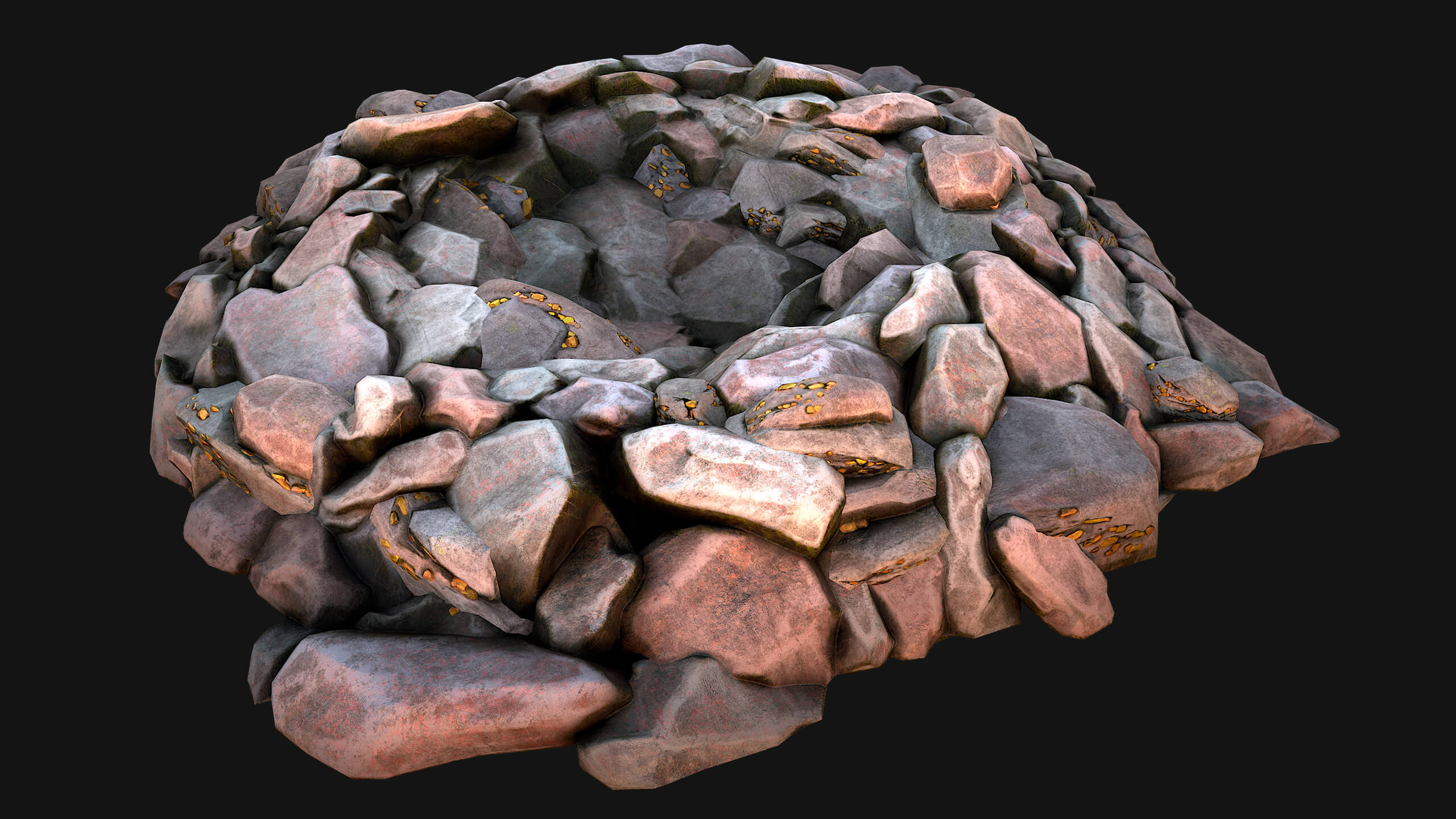 Gold Deposits in The Ground - 3D Model by Dereza