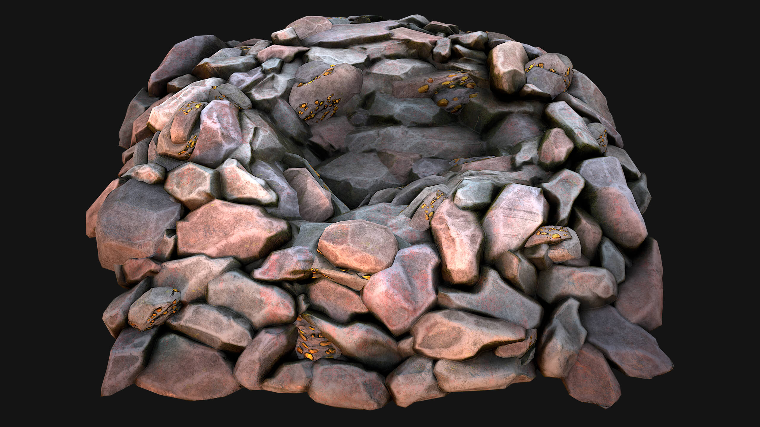 Gold Deposits in The Ground - 3D Model by Dereza