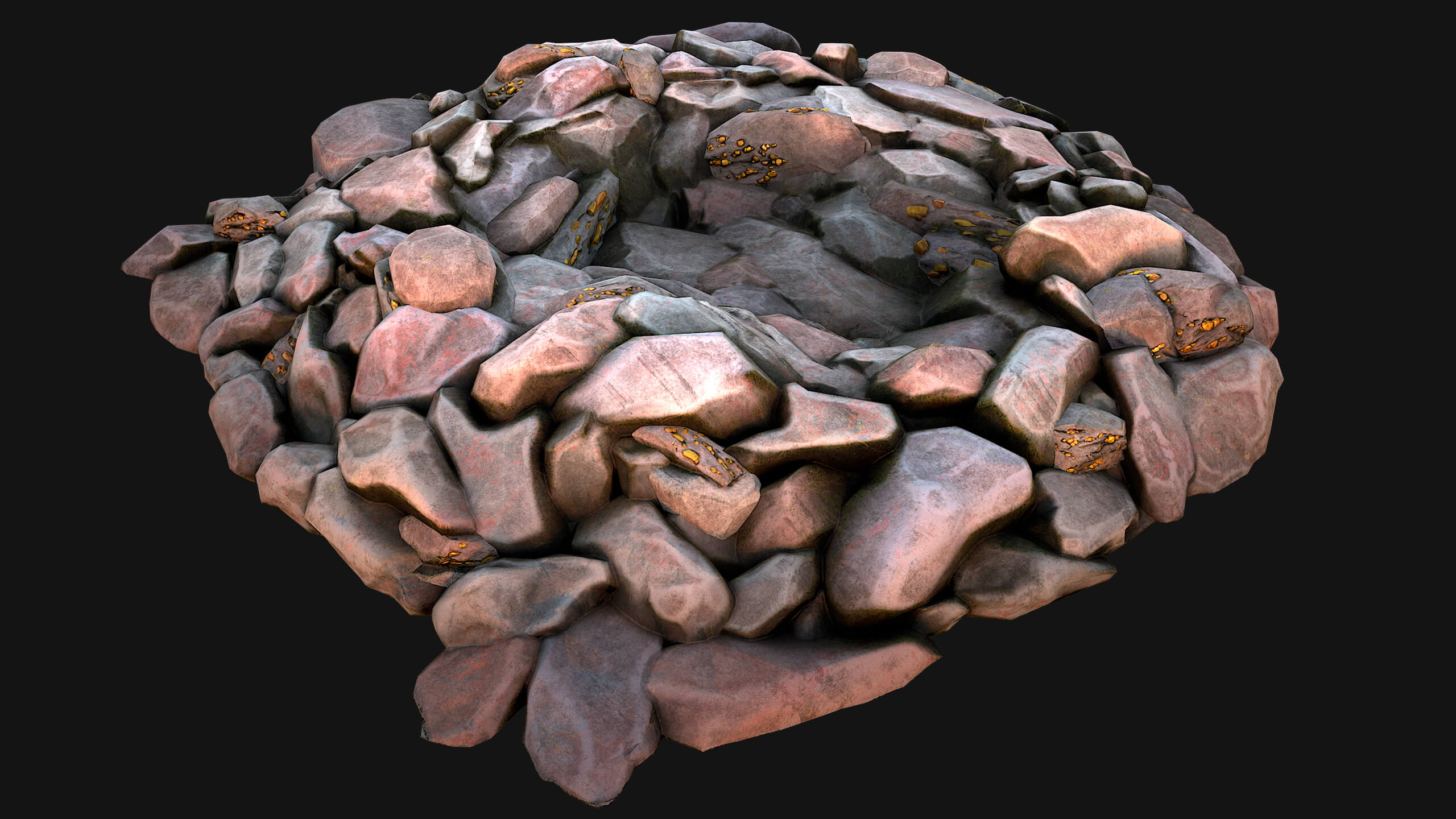 Gold Deposits in The Ground - 3D Model by Dereza