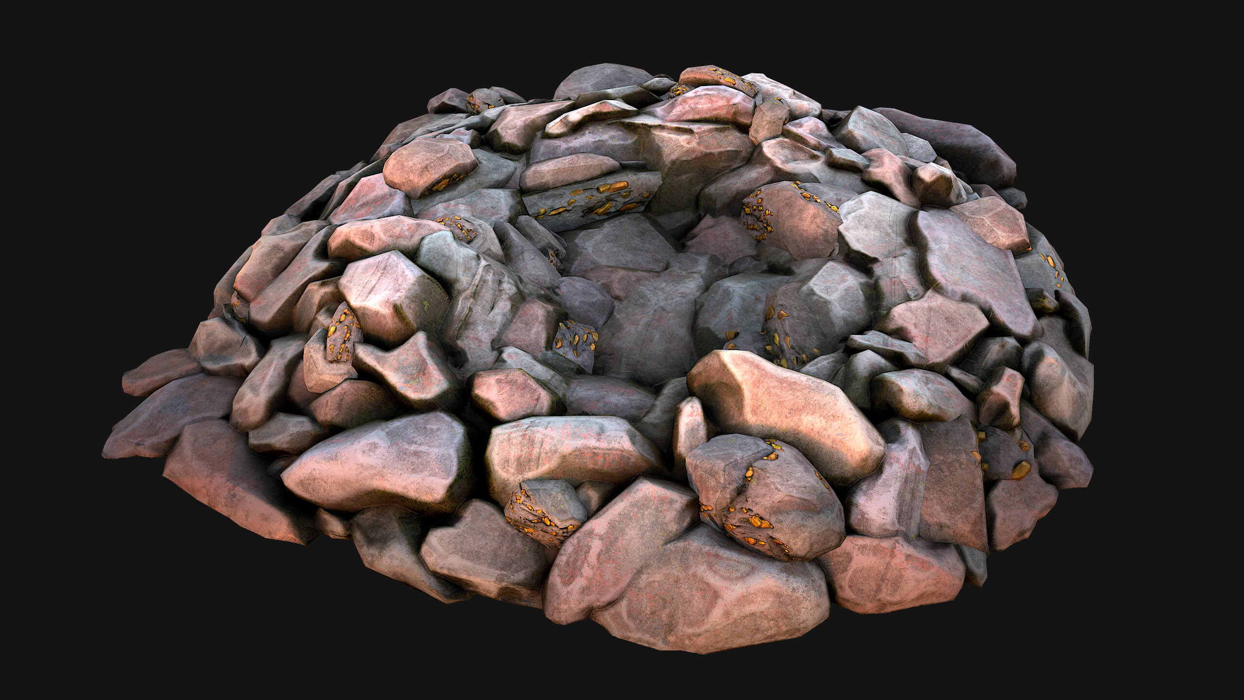Gold Deposits in The Ground - 3D Model by Dereza