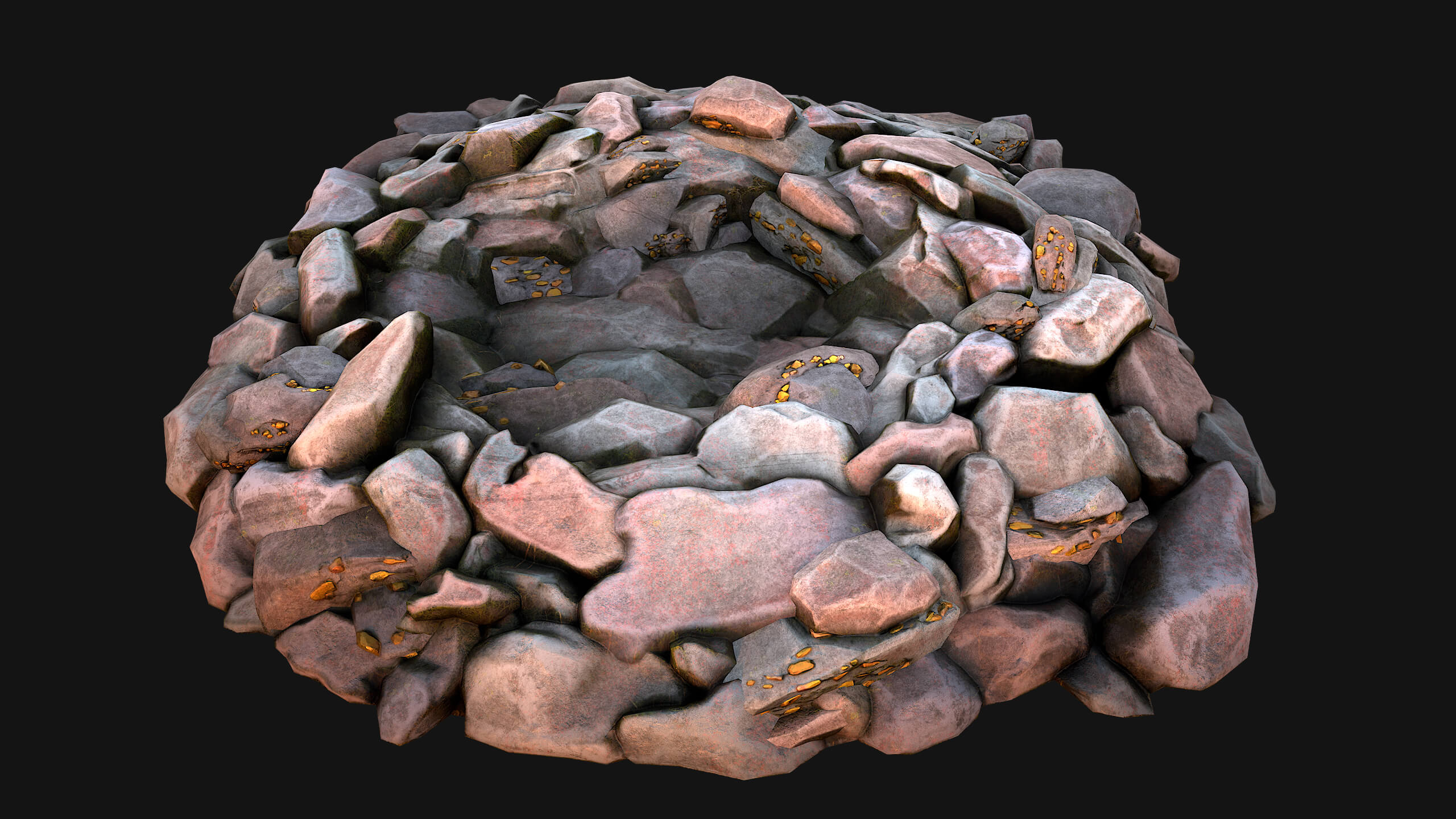 Gold Deposits in The Ground - 3D Model by Dereza