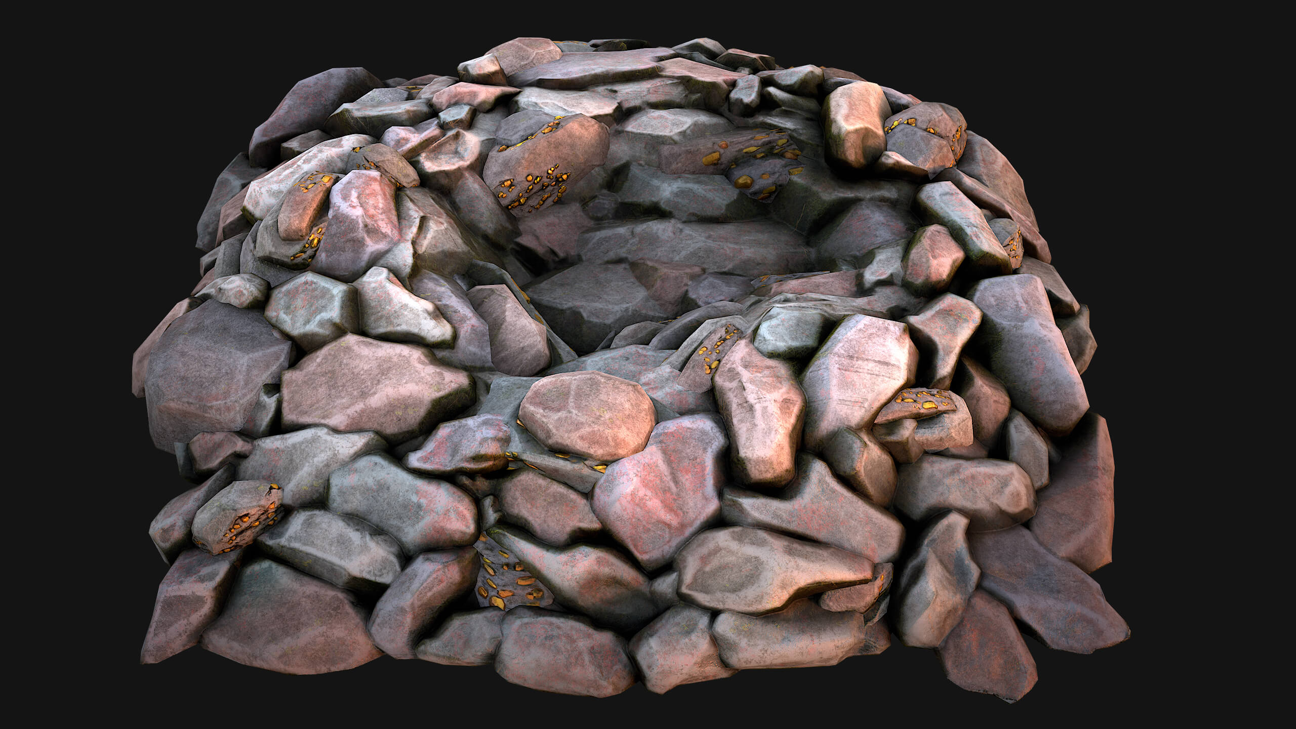 Gold Deposits in The Ground - 3D Model by Dereza