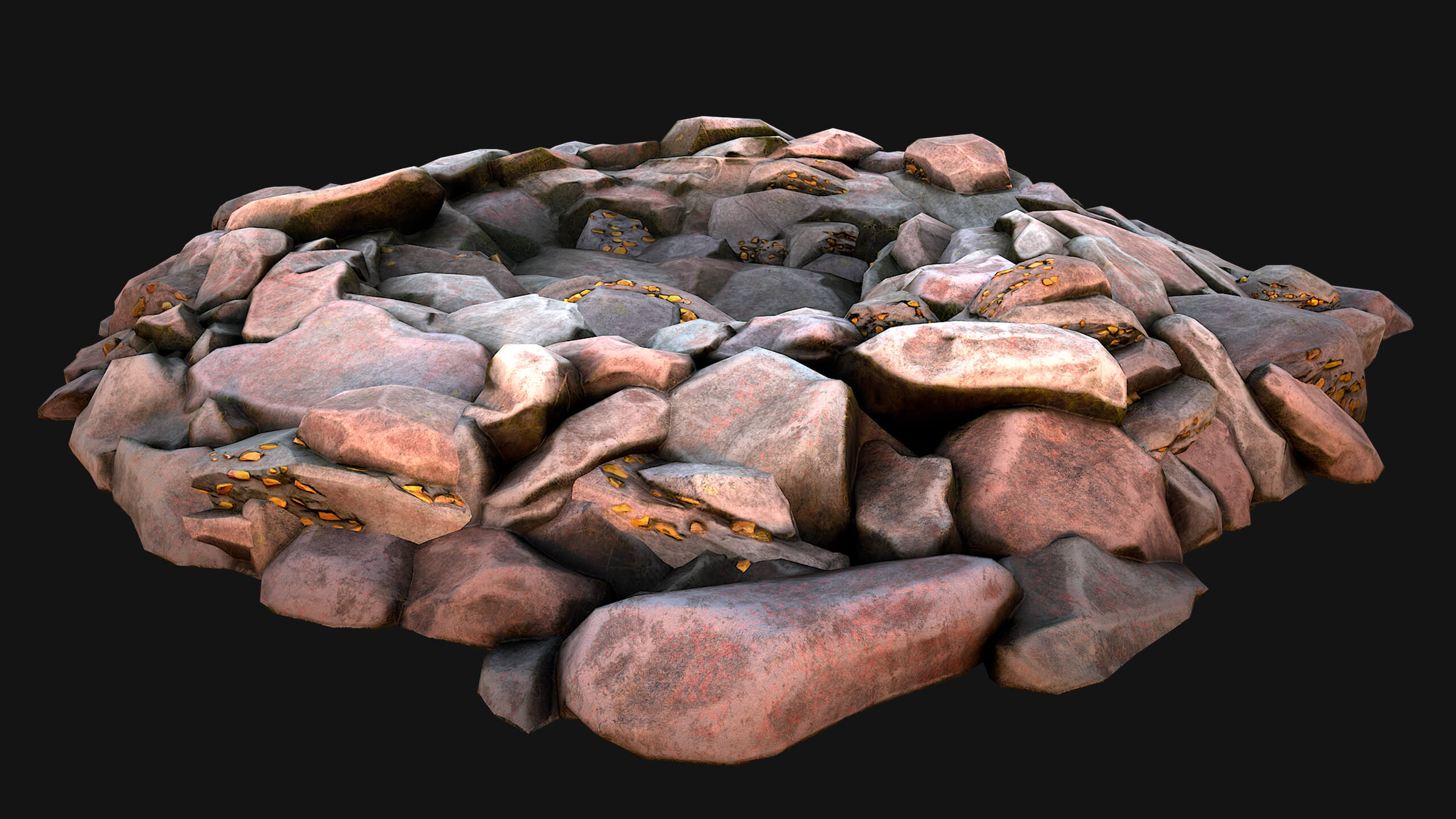 Gold Deposits in The Ground - 3D Model by Dereza