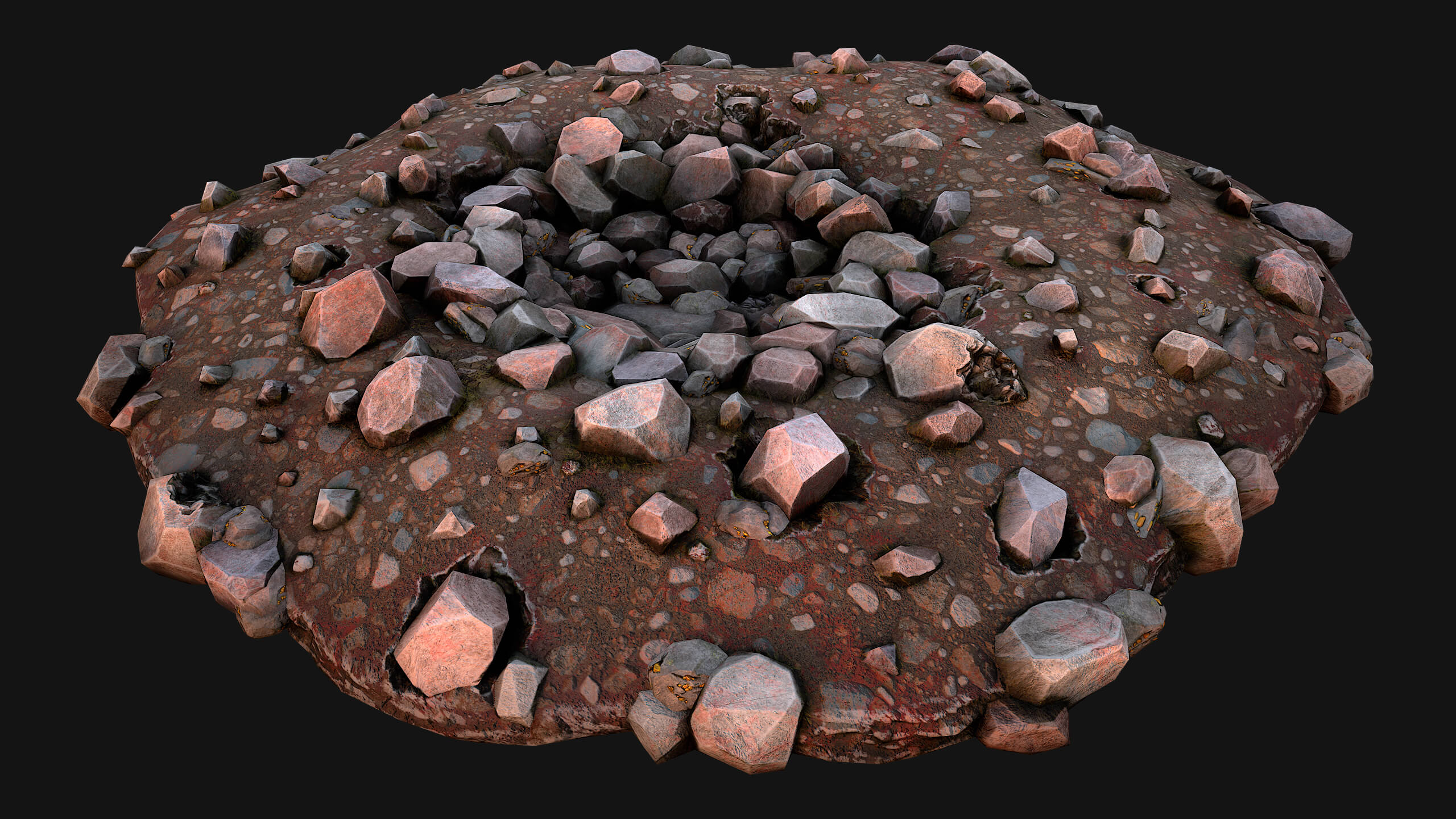 Gold Ore Deposits Environments for Mine - 3D Model by Dereza