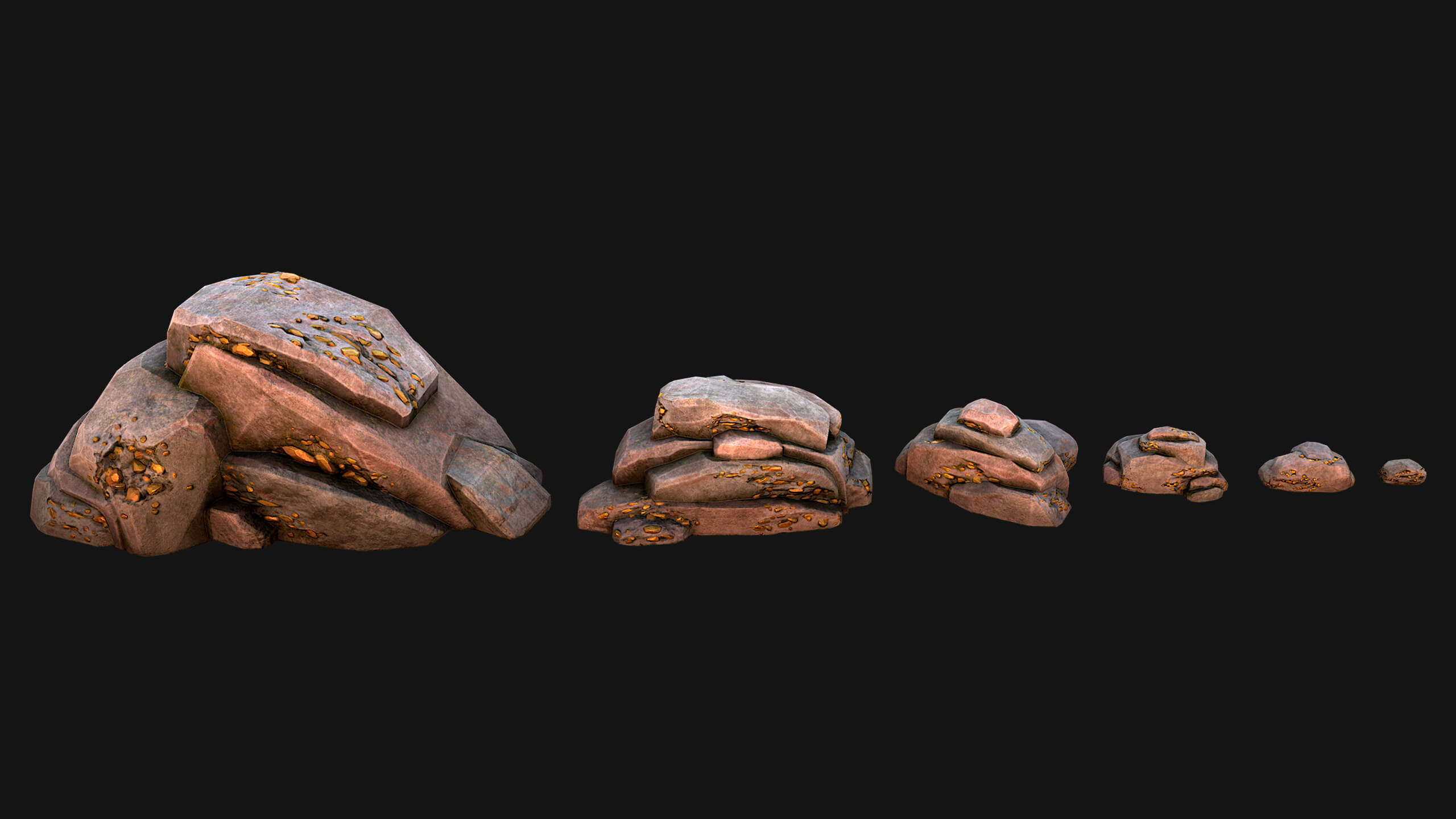 Gold Ore Mineral Treasure Mines - 3D Model by Dereza