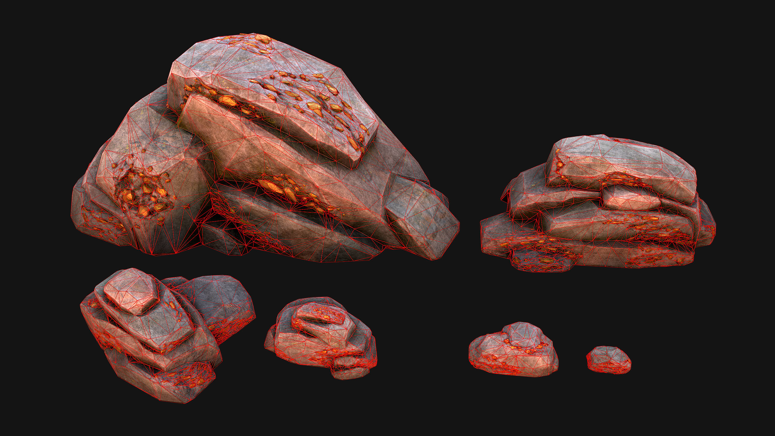 Gold Ore Mineral Treasure Mines - 3D Model by Dereza