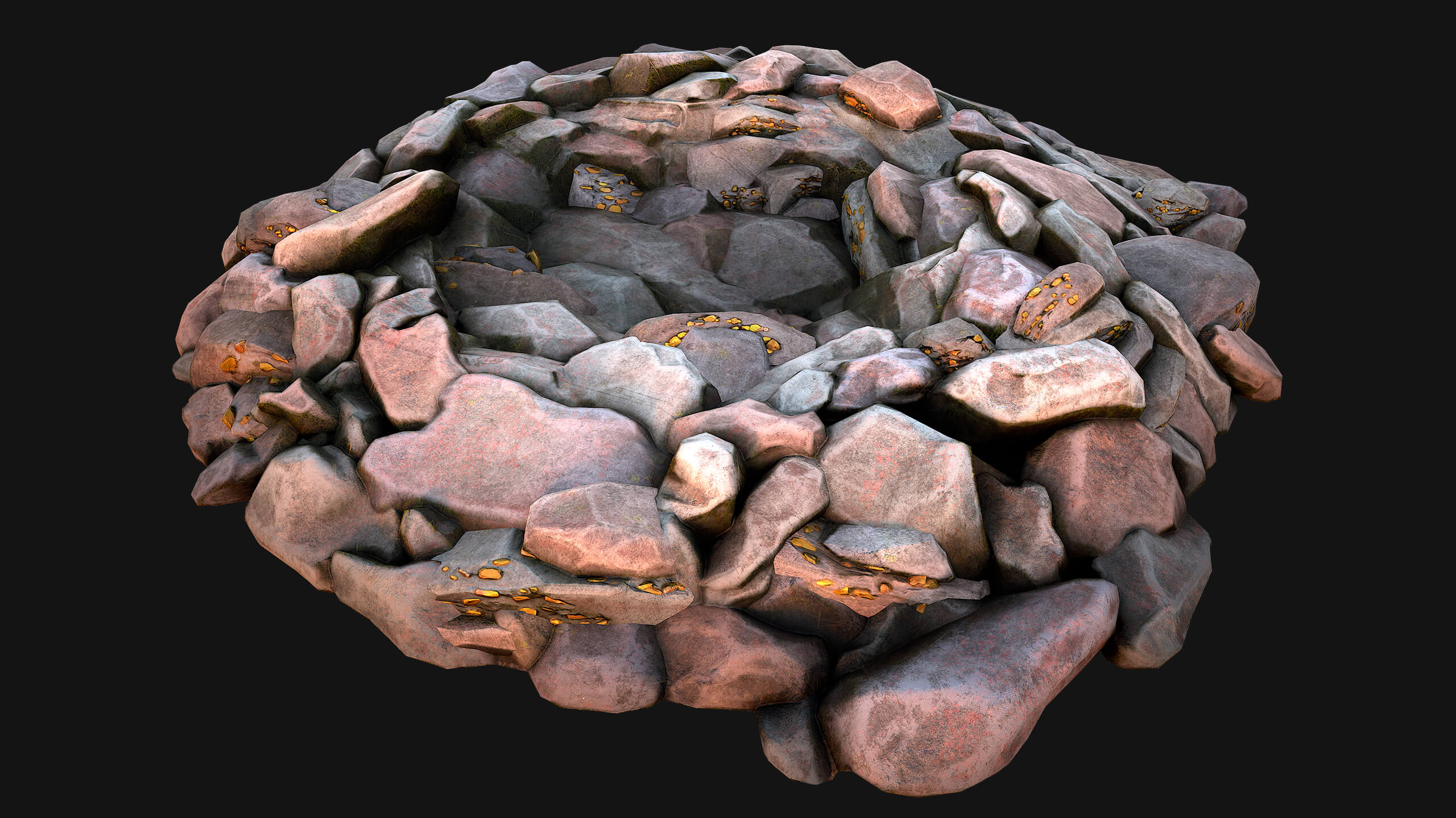 Gold Ore Mineral Treasure Mines - 3D Model by Dereza