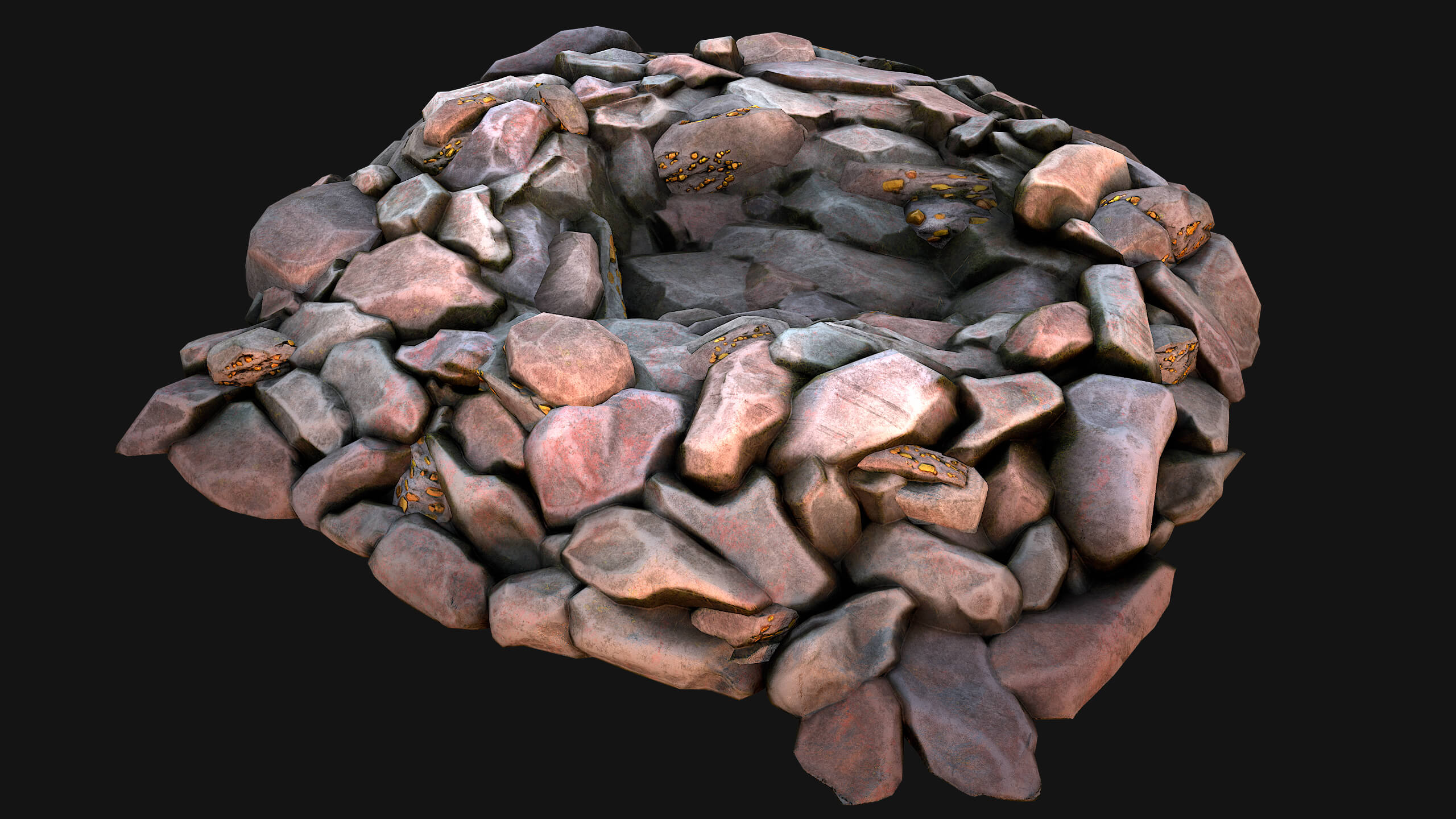 Gold Ore Mineral Treasure Mines - 3D Model by Dereza